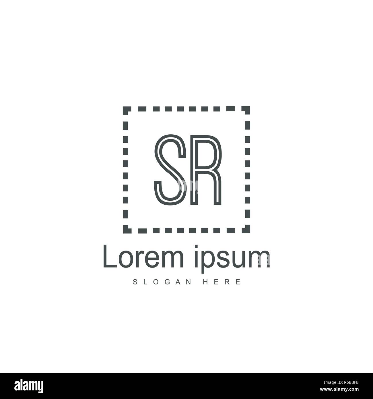 Initial letter SR Logo Template. Minimalist letter logo design Stock ...