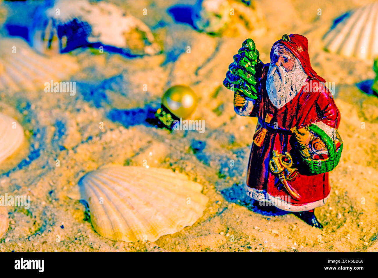 Santa Claus On A Beach Stock Photo - Alamy