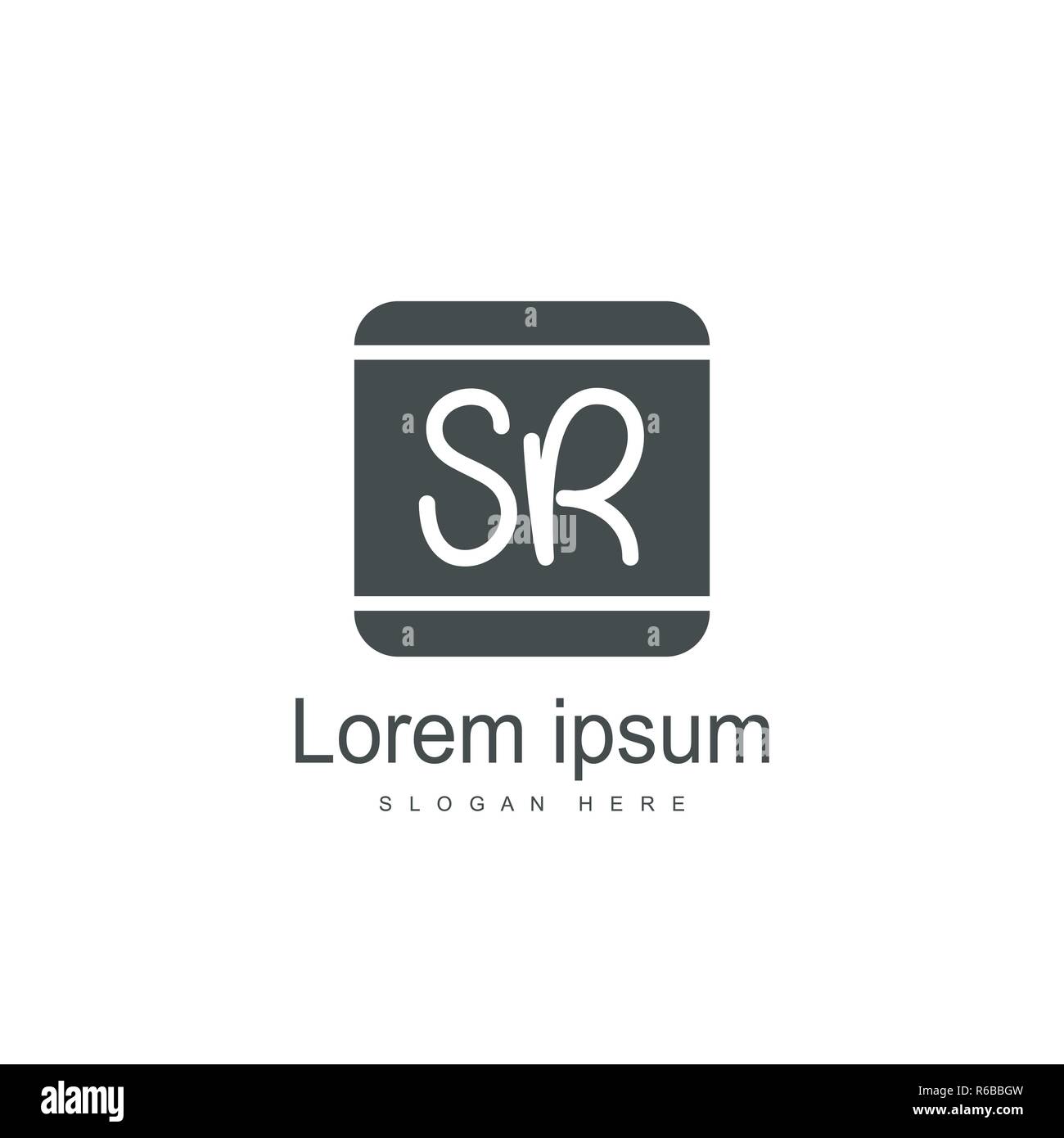 Initial letter SR Logo Template. Minimalist letter logo design Stock ...