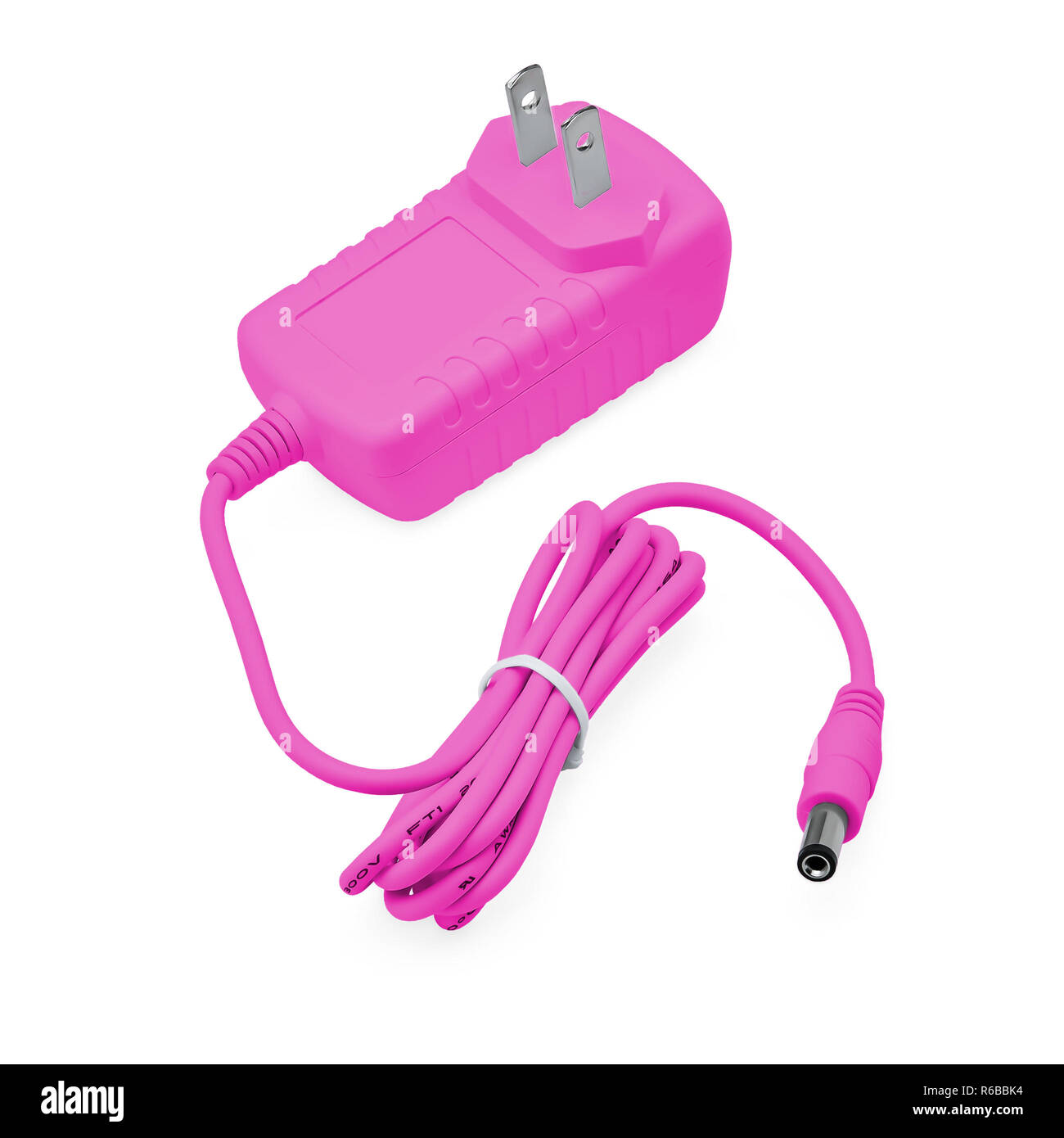 Pink Wire for Wall Outlet on White Background Stock Photo - Alamy