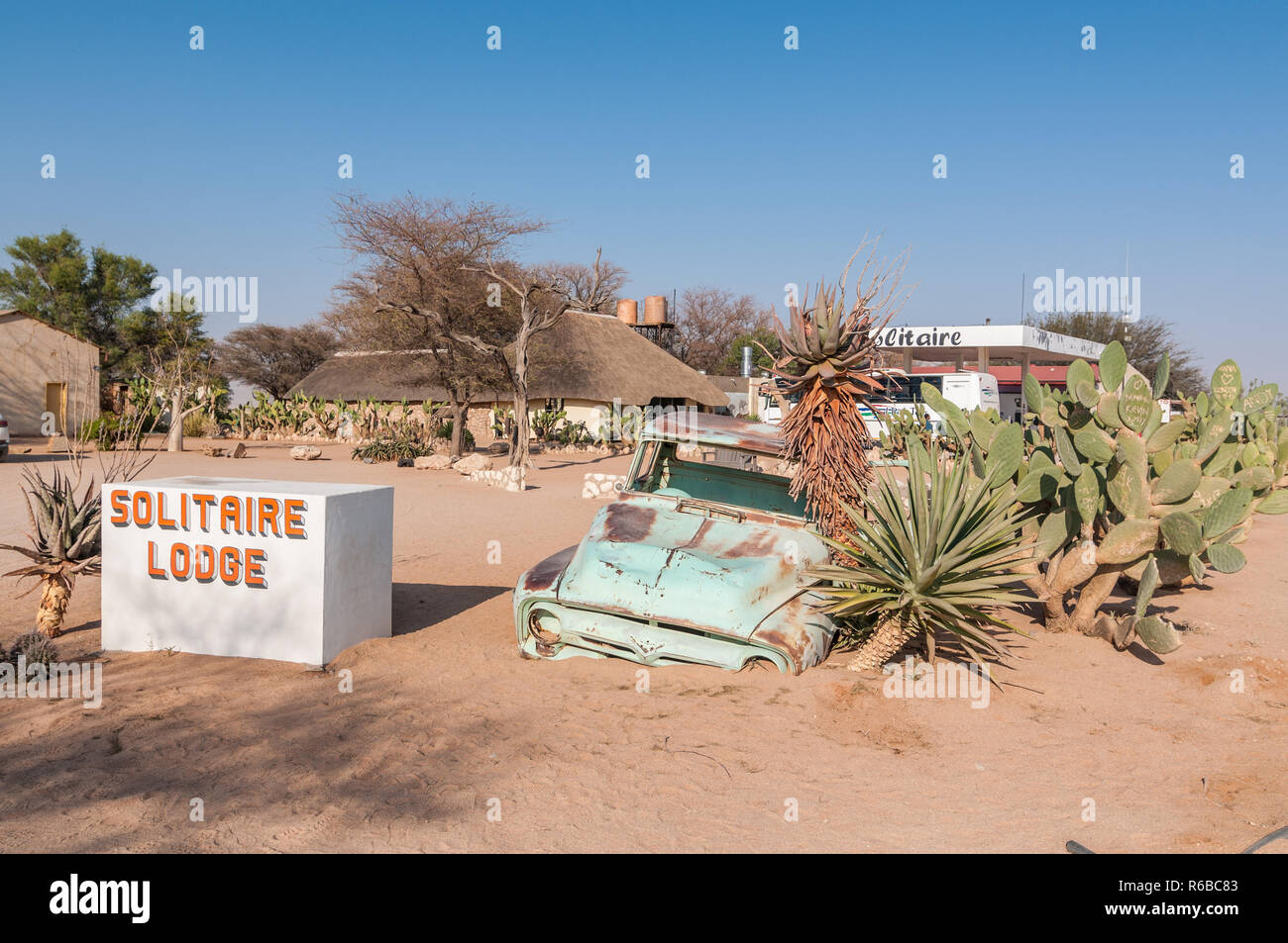Solitaire gas station, Namibia Stock Photo - Alamy