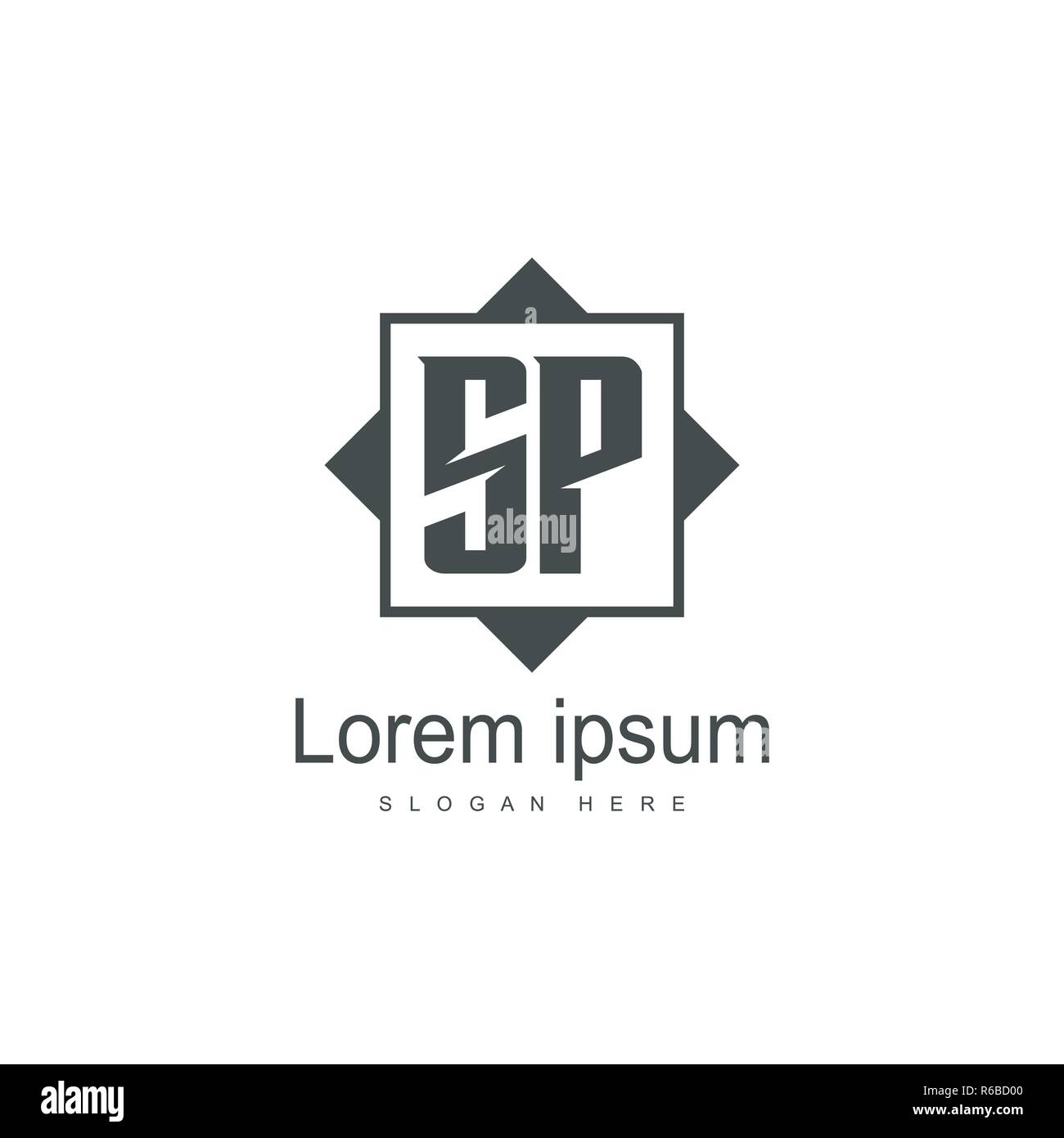Initial letter SP Logo Template. Minimalist letter logo design Stock ...