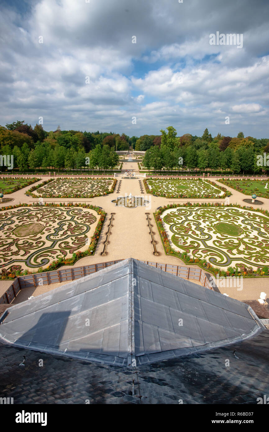 Royal Dutch palace garden with a view from the roof of the palace ...
