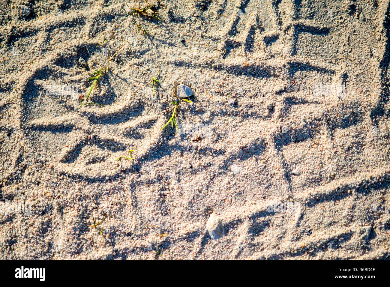 Tracks In Sand Stock Photo - Alamy