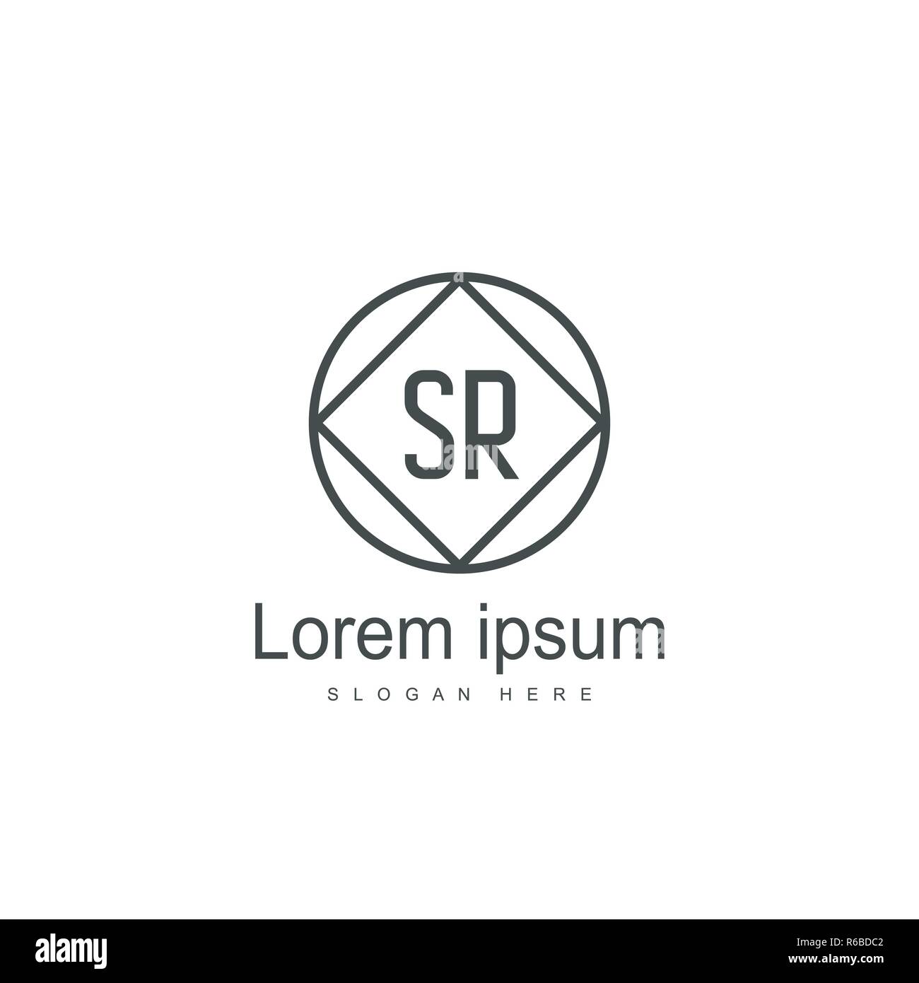 Initial letter SR Logo Template. Minimalist letter logo design Stock ...