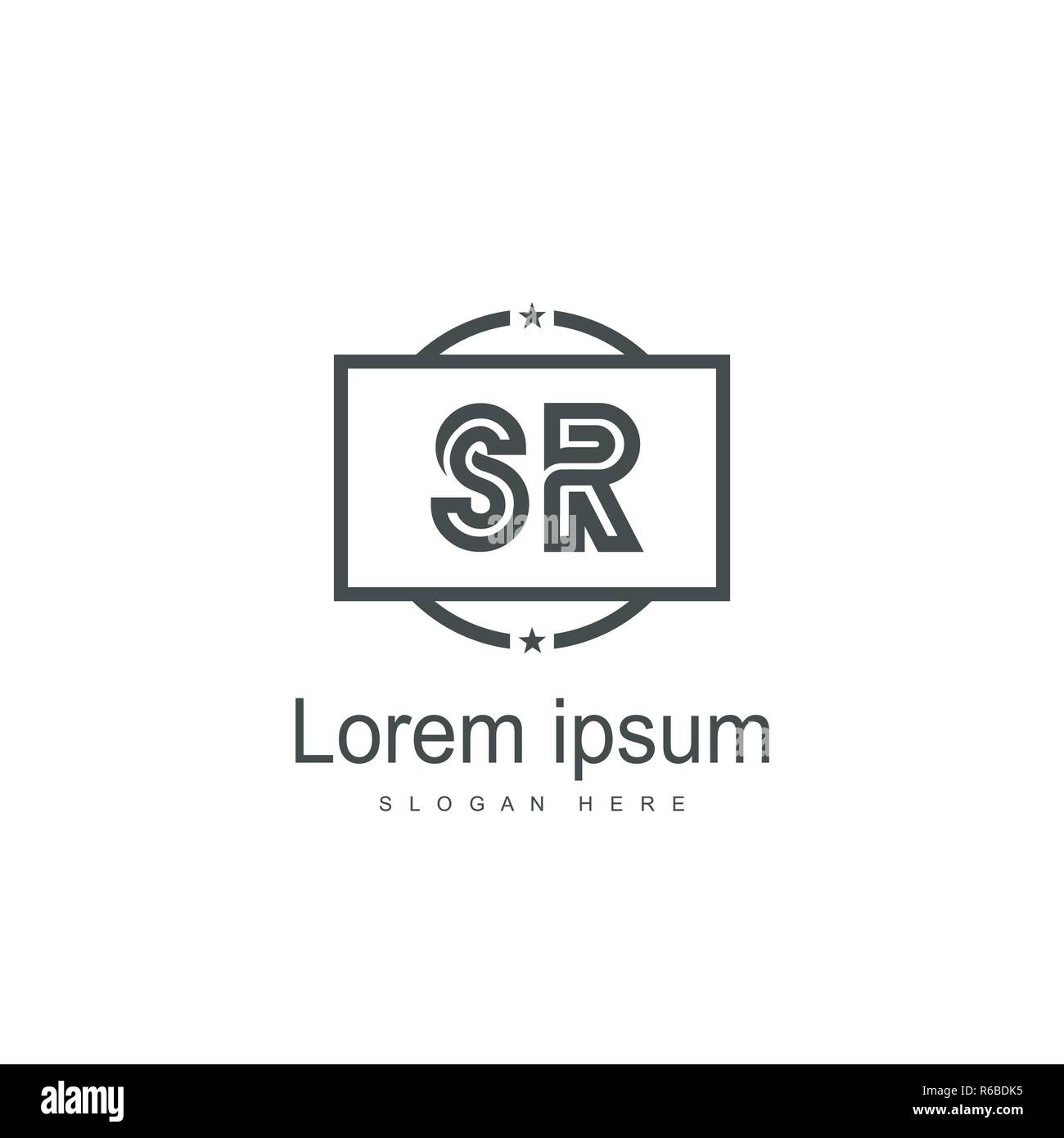Initial letter SR Logo Template. Minimalist letter logo design Stock ...