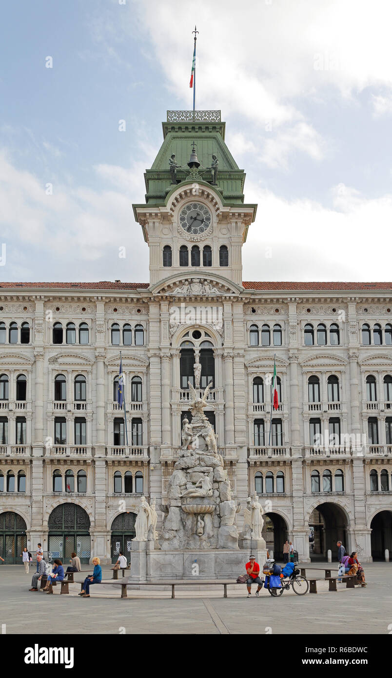 TRIESTE, ITALY - OCTOBER 13: Unity of Italy Square in Trieste on ...