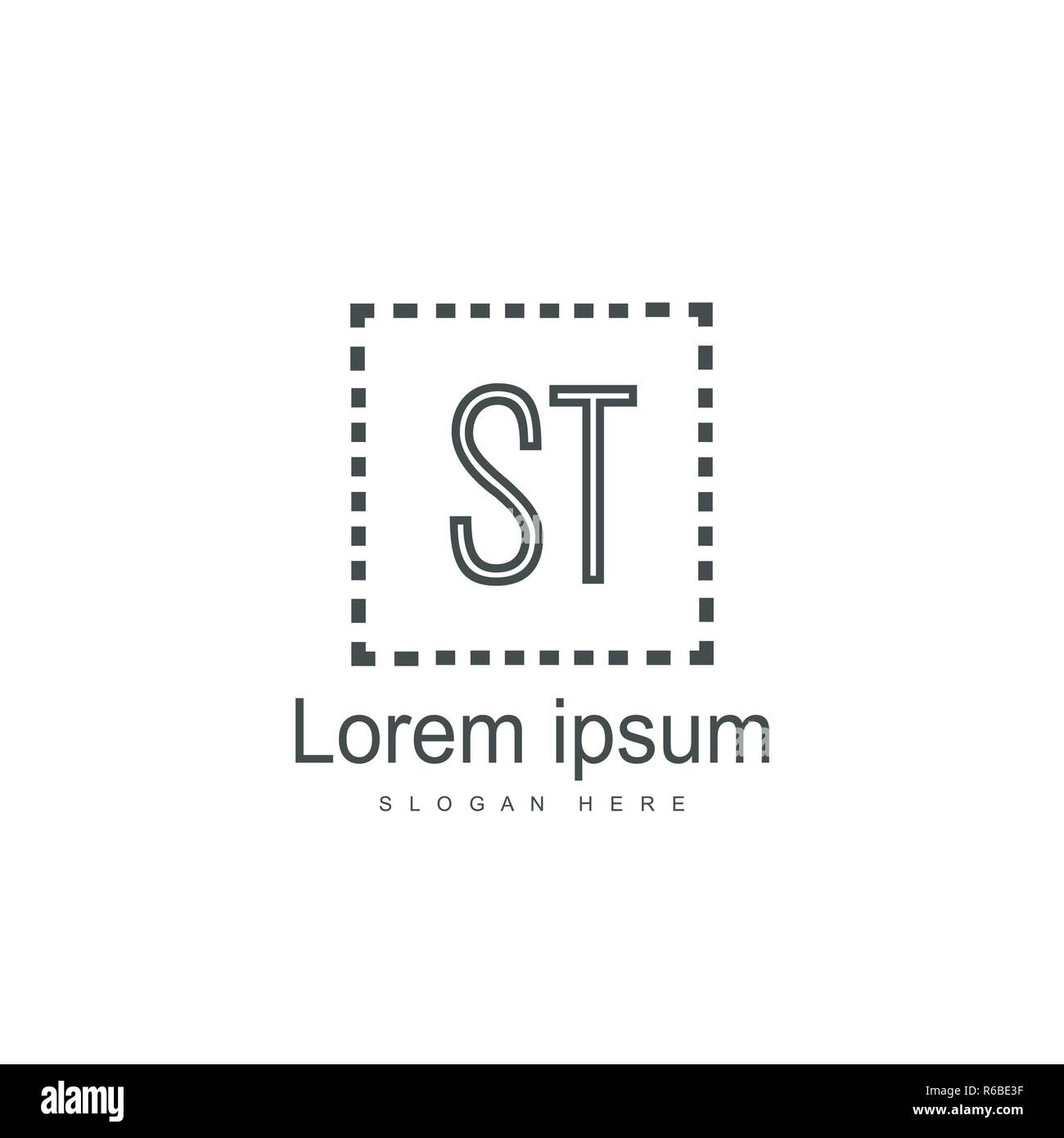 Initial letter ST Logo Template. Minimalist letter logo design Stock ...