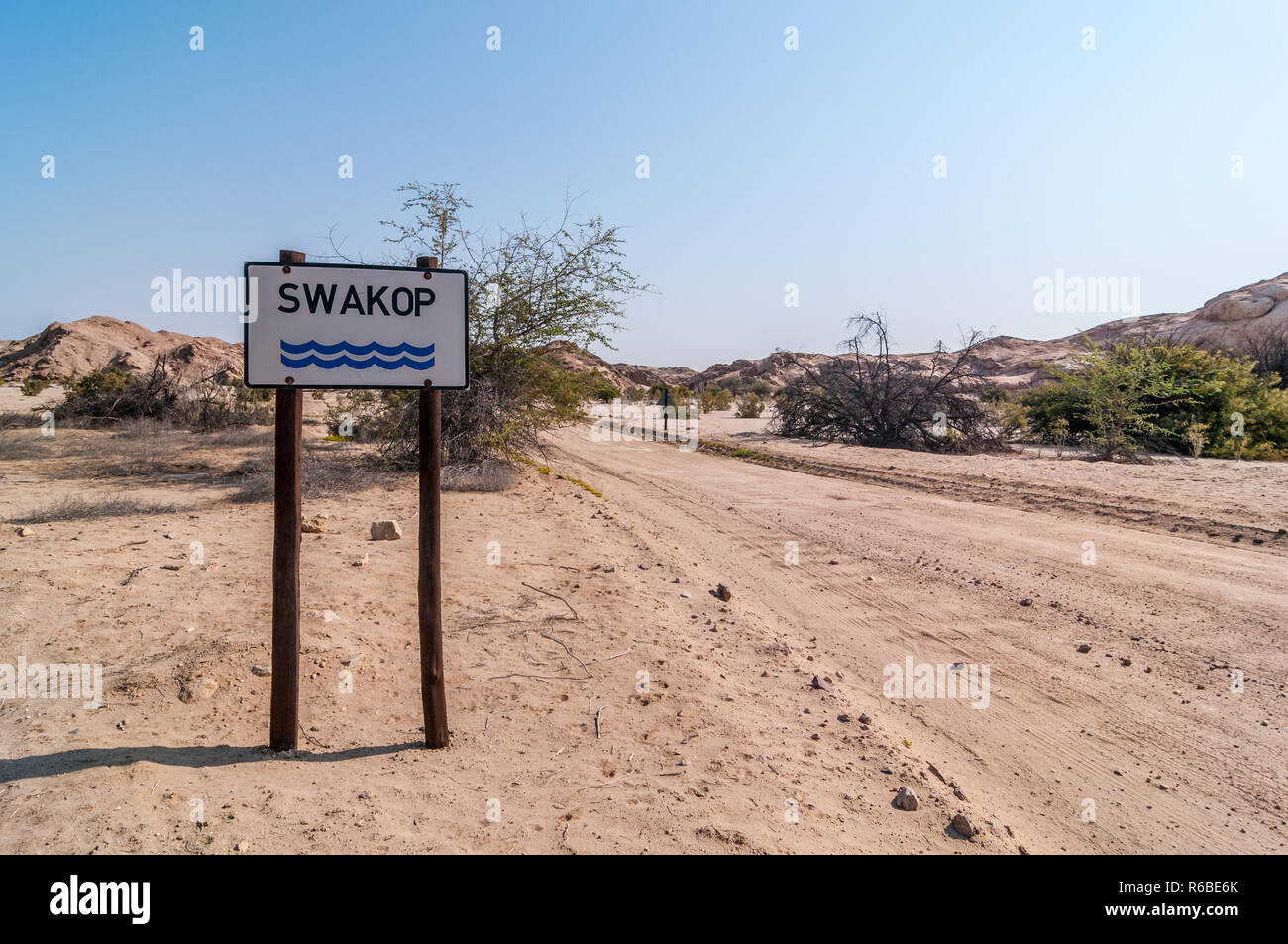 swakop river sign, Namibia Stock Photo - Alamy