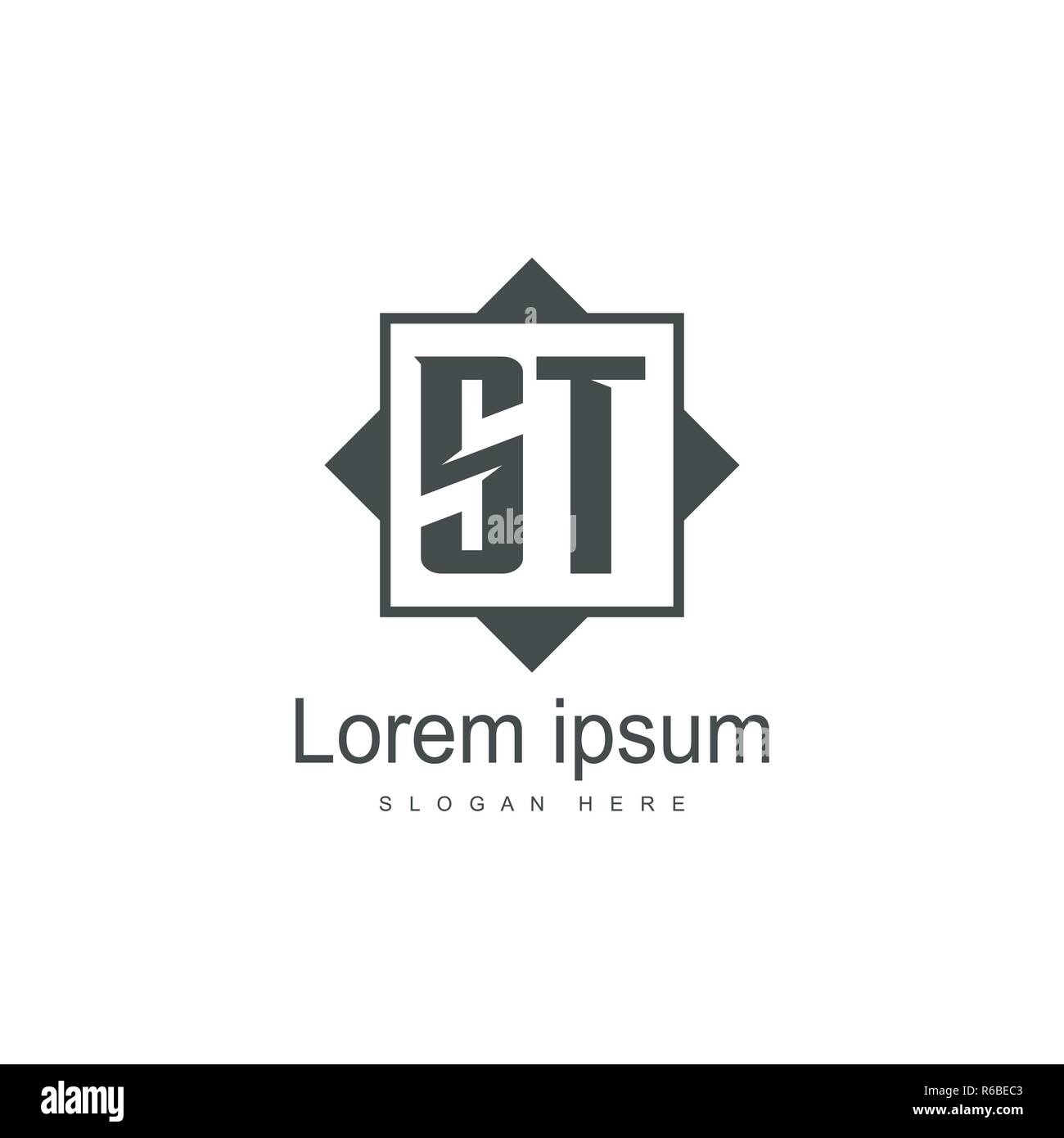 Initial letter ST Logo Template. Minimalist letter logo design Stock ...