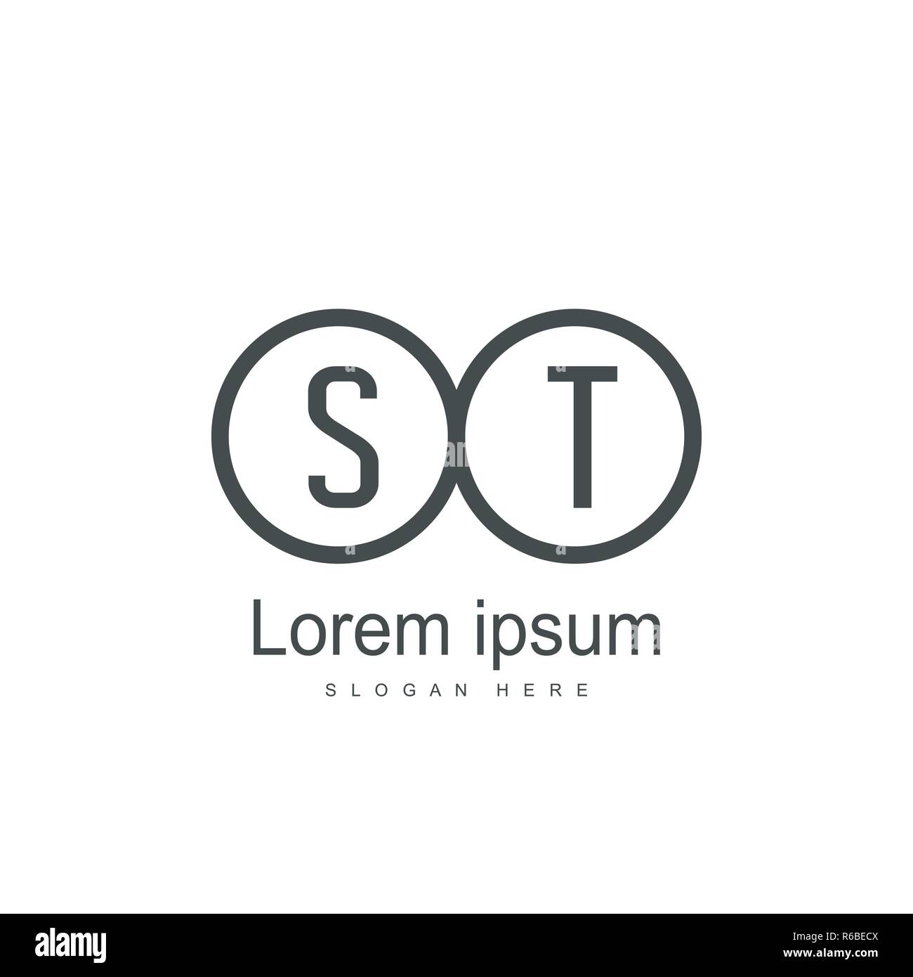 Initial letter ST Logo Template. Minimalist letter logo design Stock ...