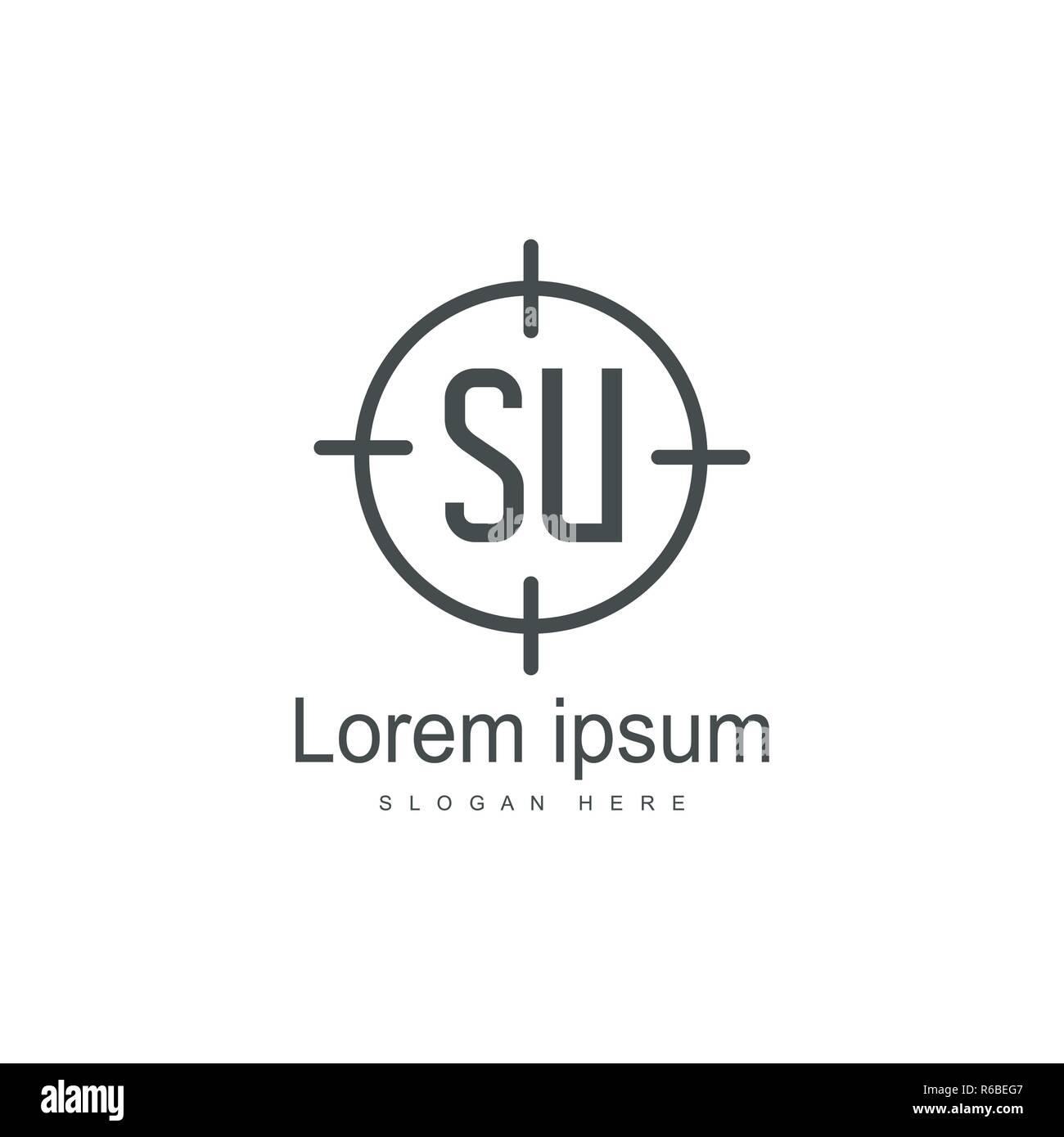 Initial letter SU Logo Template. Minimalist letter logo design Stock ...