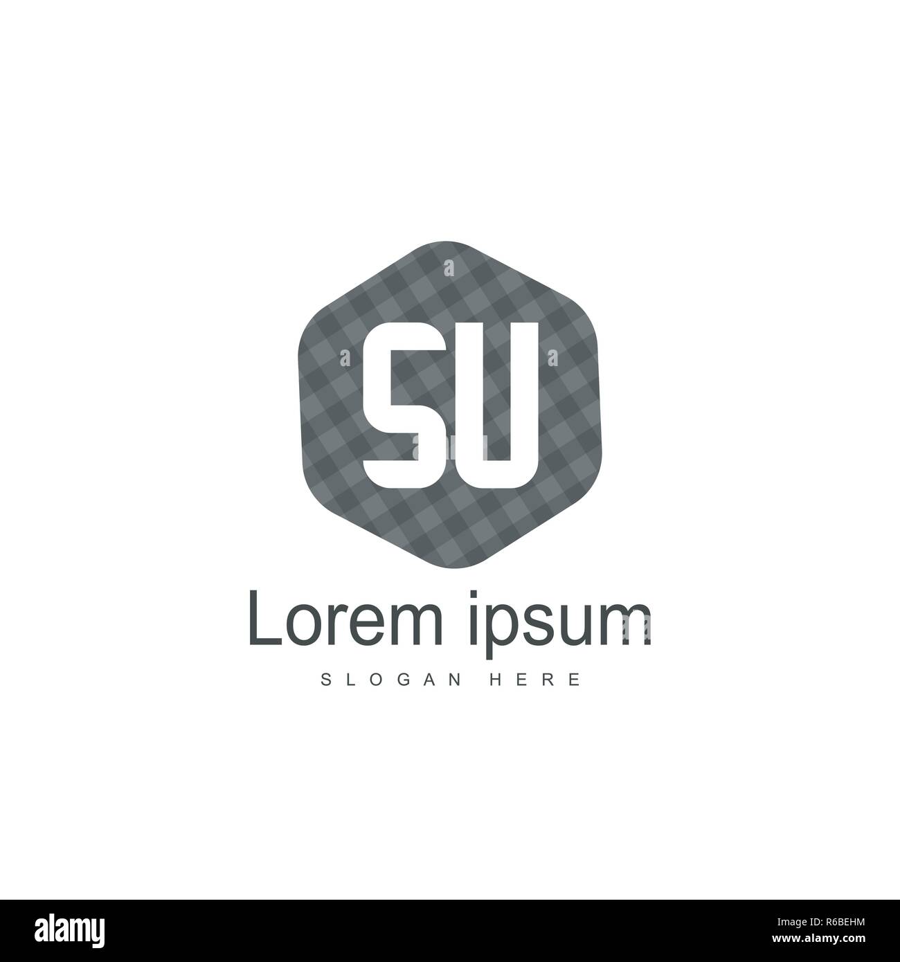 Initial letter SU Logo Template. Minimalist letter logo design Stock ...