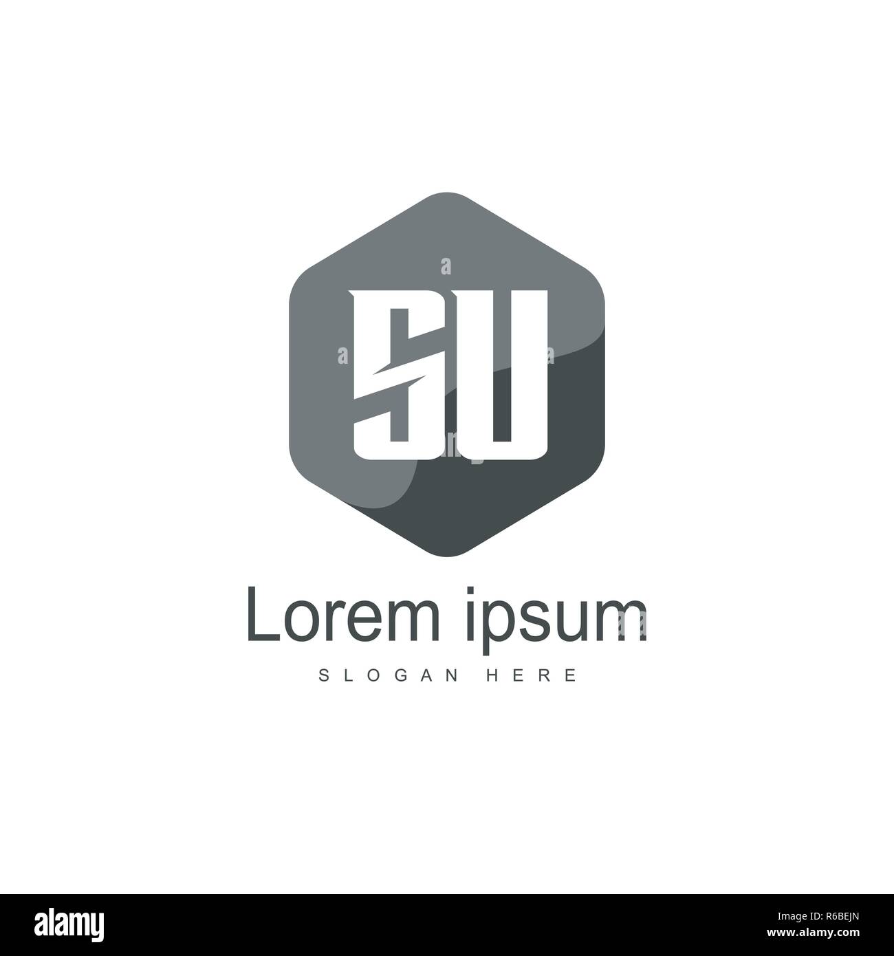 Initial letter SU Logo Template. Minimalist letter logo design Stock ...