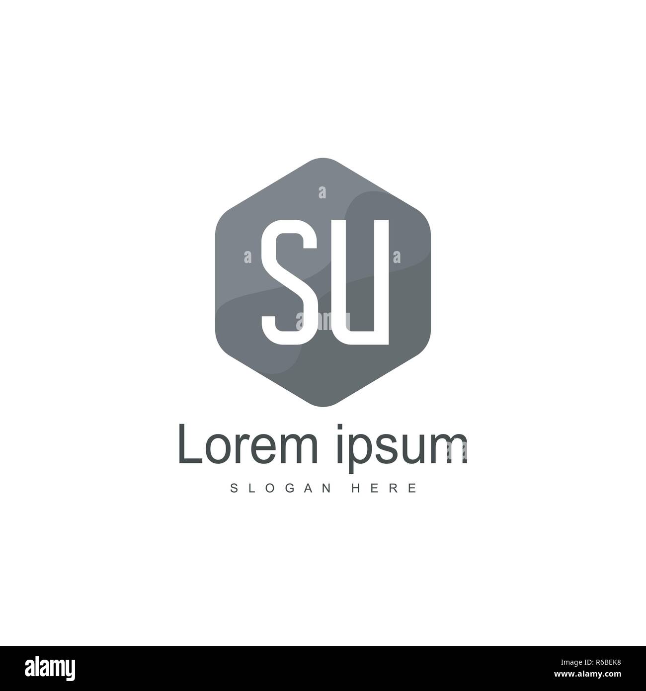 Initial letter SU Logo Template. Minimalist letter logo design Stock ...