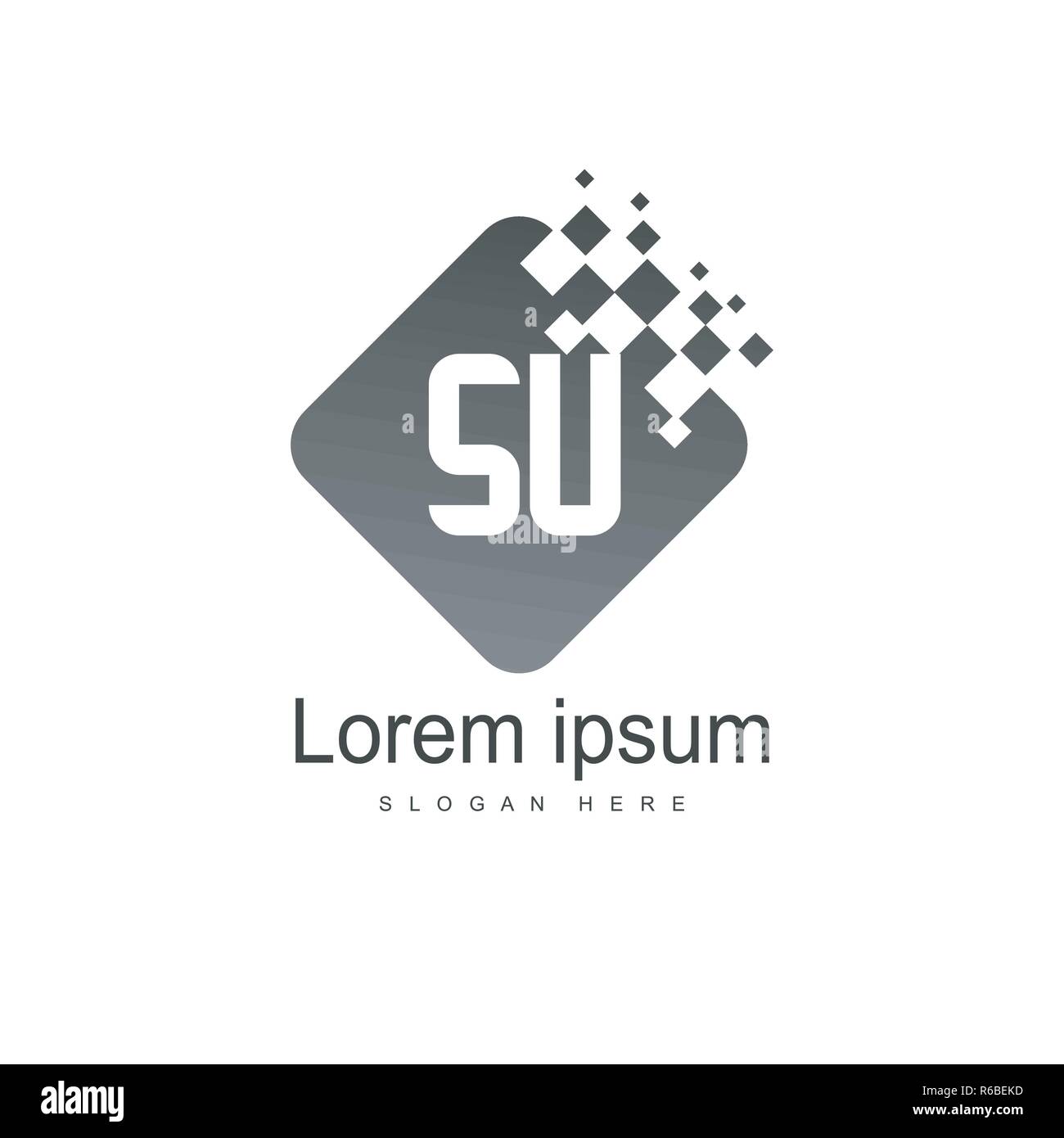 Initial letter SU Logo Template. Minimalist letter logo design Stock ...