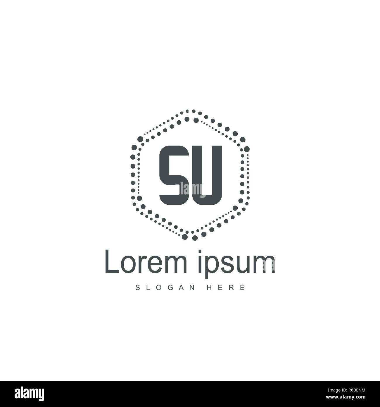 Initial letter SU Logo Template. Minimalist letter logo design Stock ...