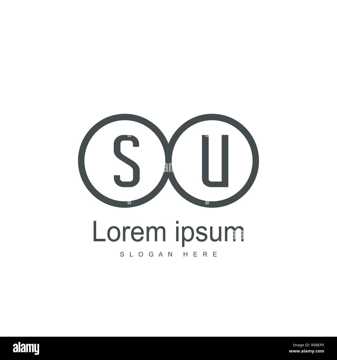Initial letter SU Logo Template. Minimalist letter logo design Stock ...