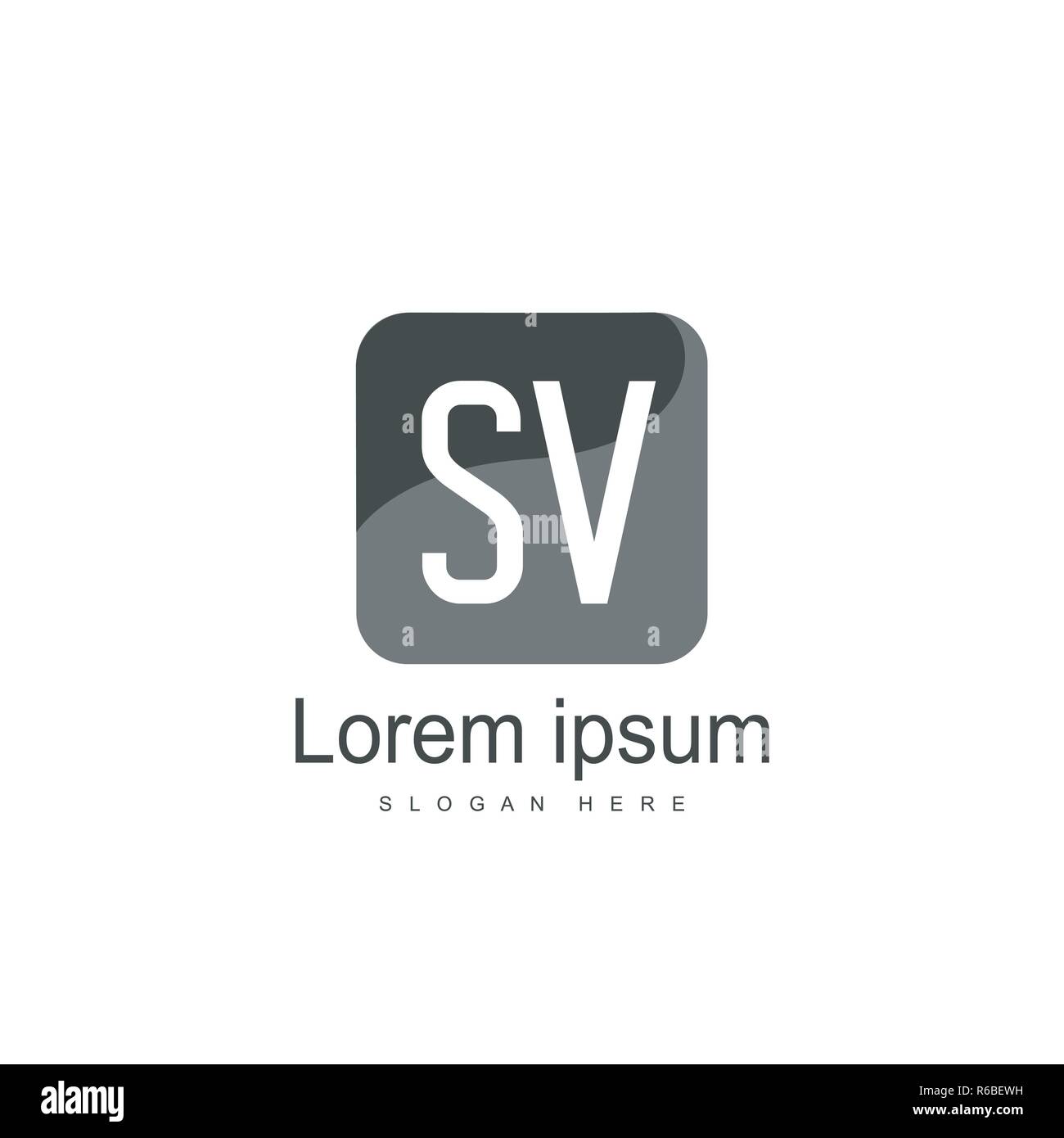 Initial letter SV Logo Template. Minimalist letter logo design Stock ...