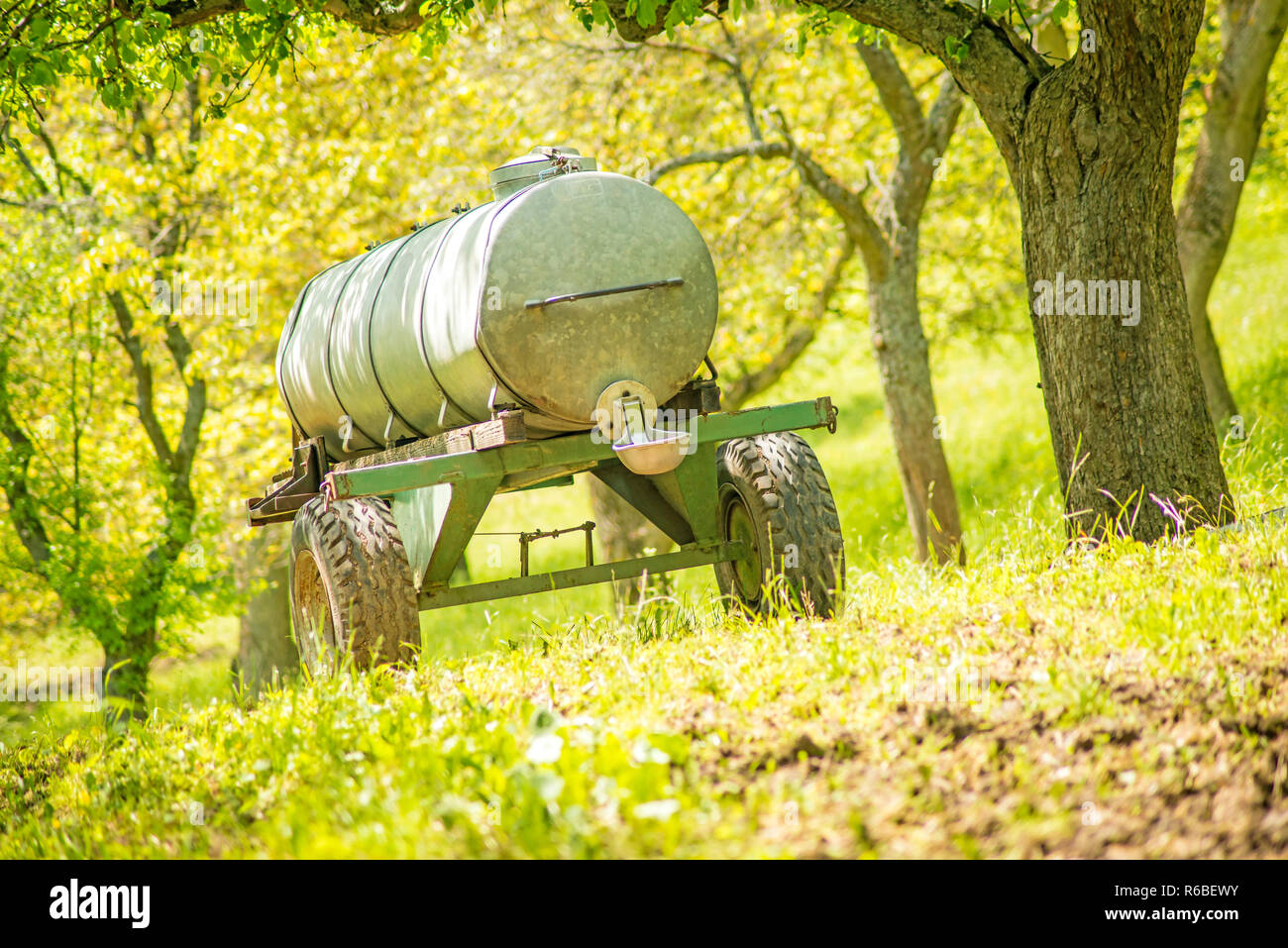 Water Tank Vehicle For Cows Stock Photo - Alamy