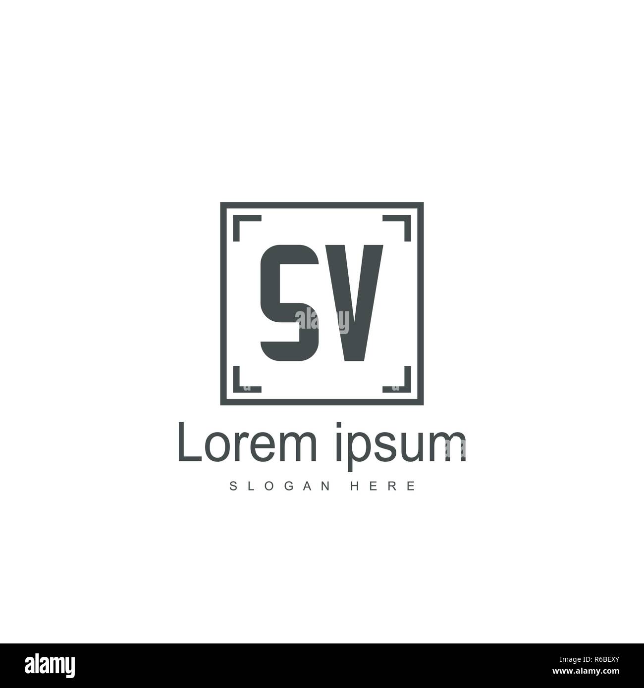 Initial letter SV Logo Template. Minimalist letter logo design Stock ...