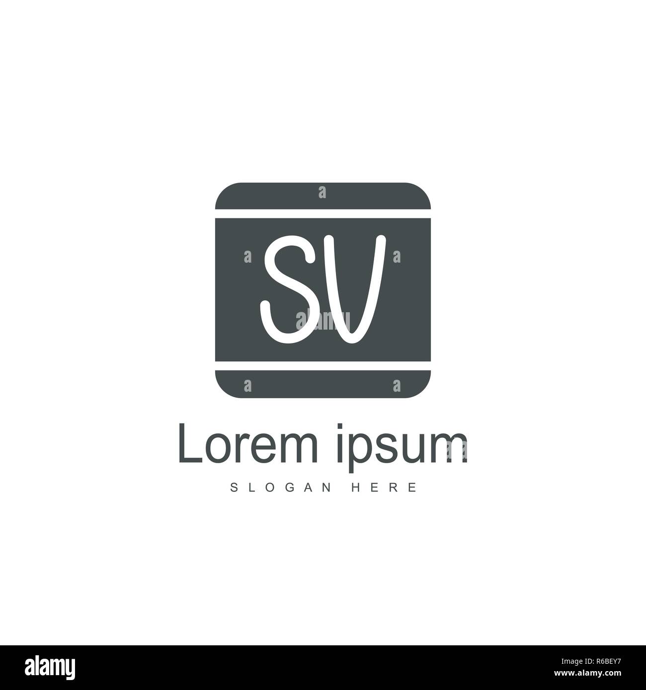 Initial letter SV Logo Template. Minimalist letter logo design Stock ...