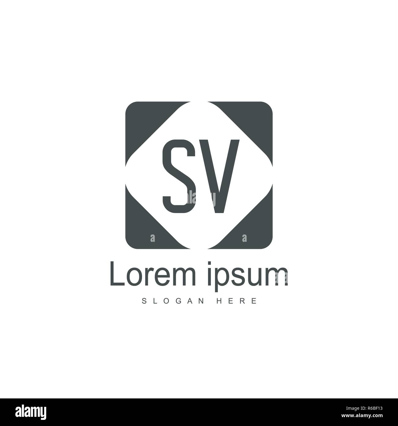 Initial letter SV Logo Template. Minimalist letter logo design Stock Vector Image & Art - Alamy