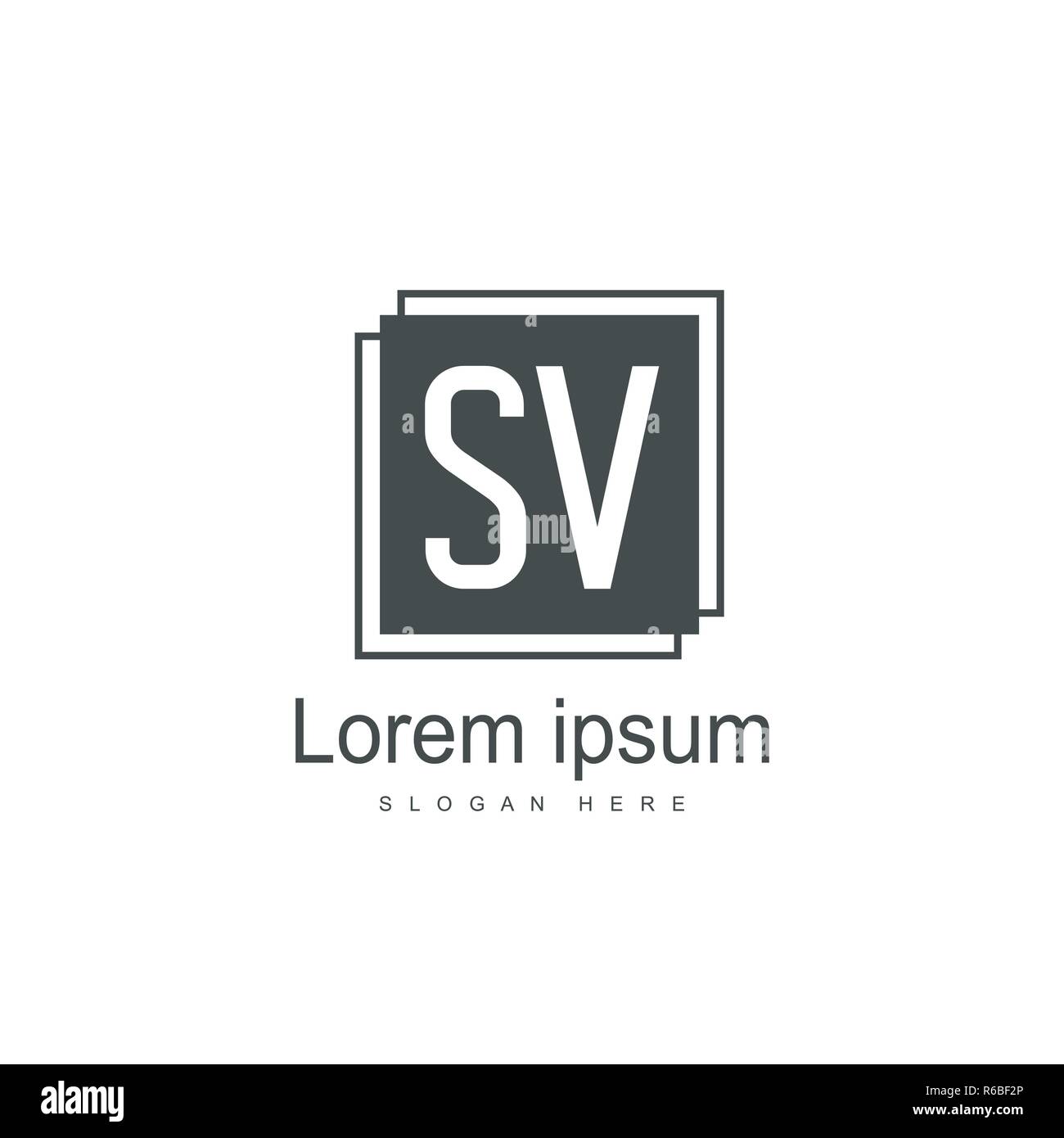 Initial letter SV Logo Template. Minimalist letter logo design Stock ...