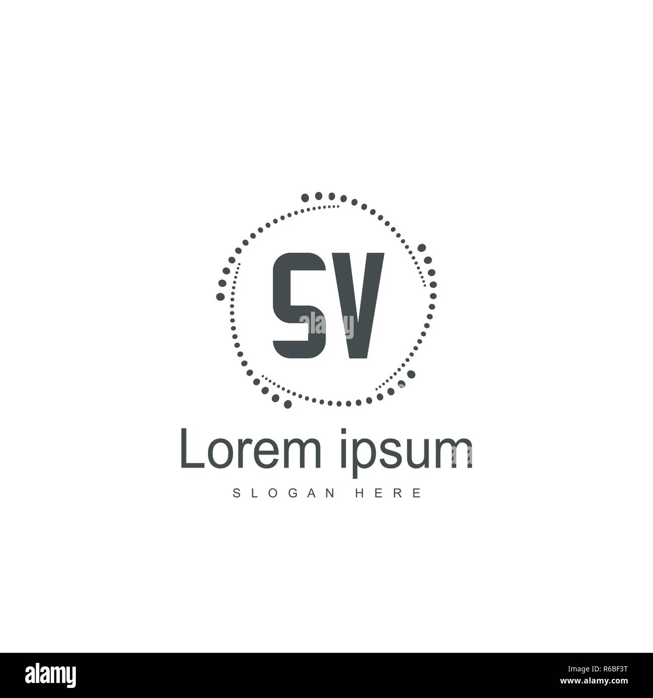 Initial letter SV Logo Template. Minimalist letter logo design Stock ...