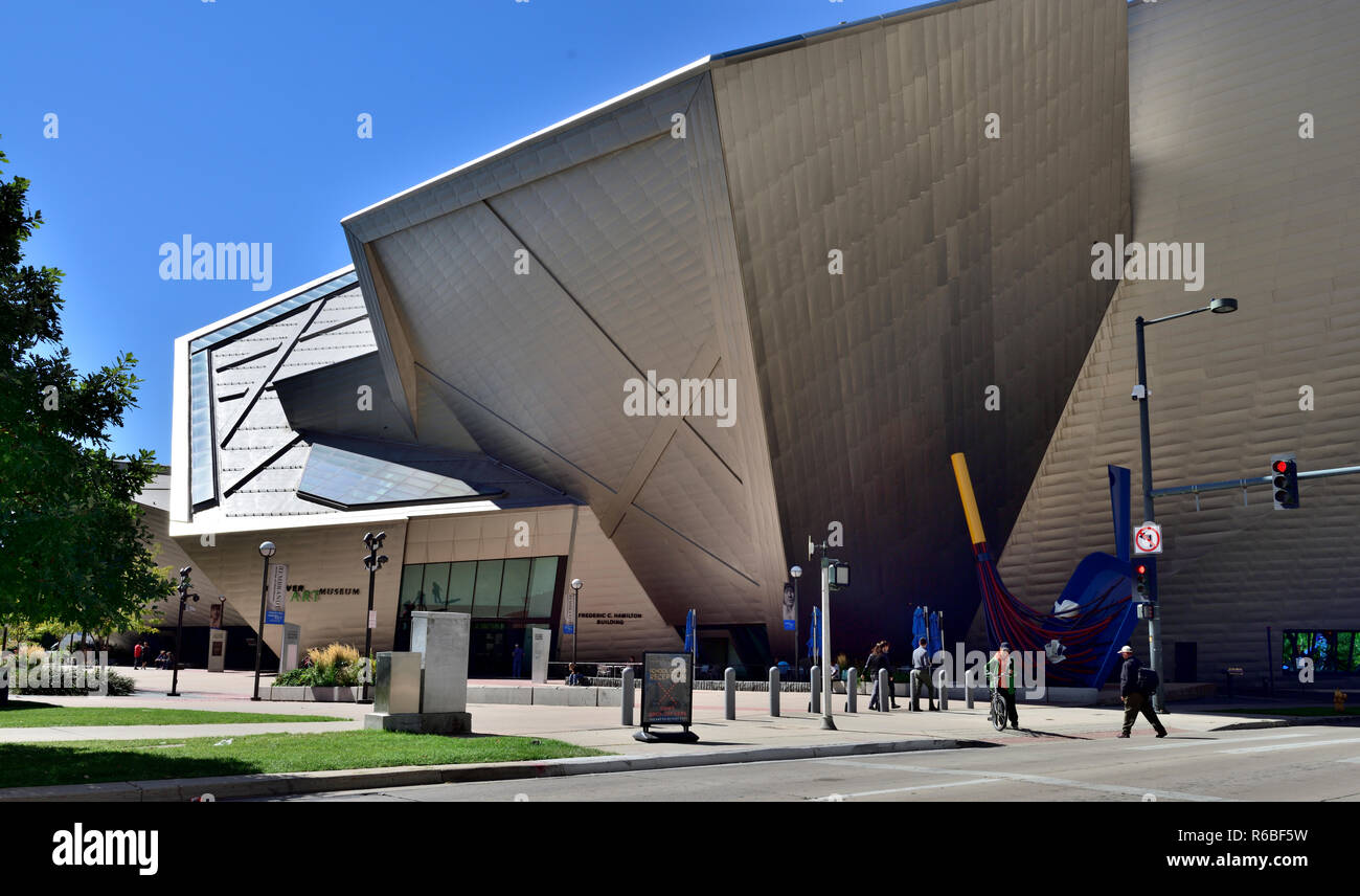 Outside Denver Art Museum Frederic C. Hamilton building in the Civic ...