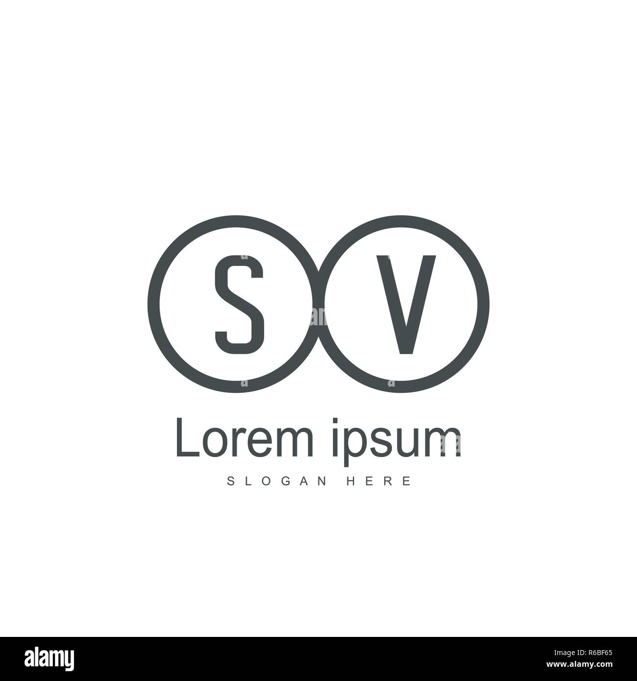 Initial letter SV Logo Template. Minimalist letter logo design Stock Vector Image & Art - Alamy