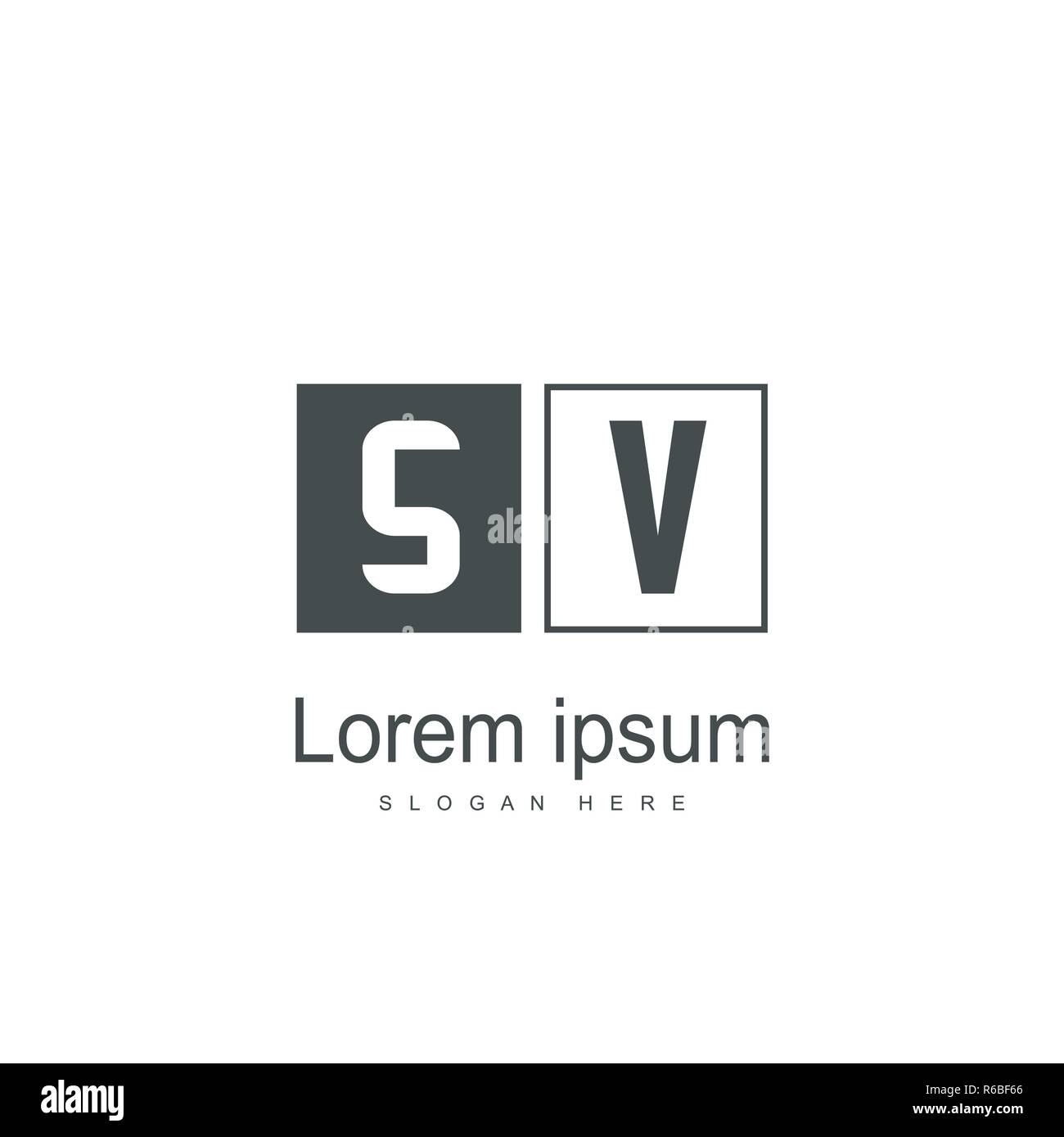 Initial letter SV Logo Template. Minimalist letter logo design Stock Vector Image & Art - Alamy