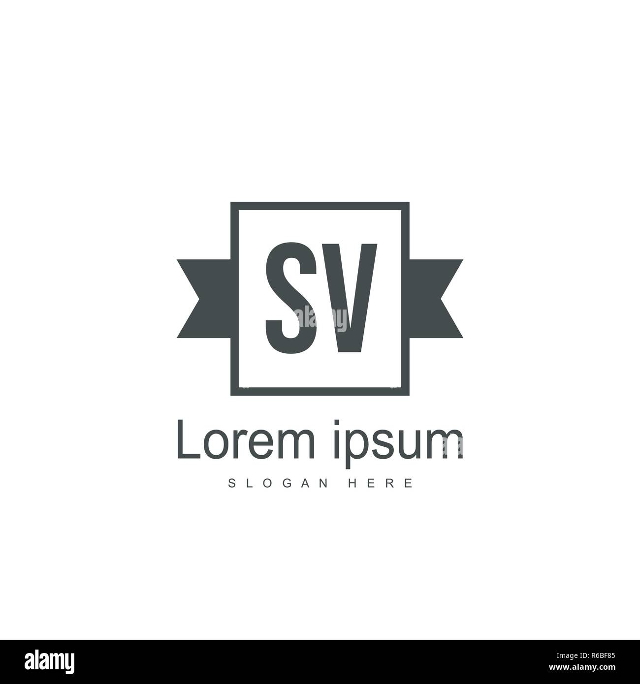 Initial letter SV Logo Template. Minimalist letter logo design Stock ...