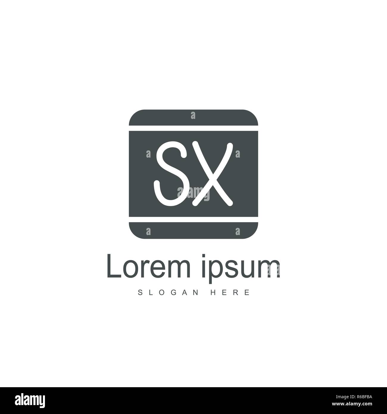Initial letter SX Logo Template. Minimalist letter logo design Stock ...