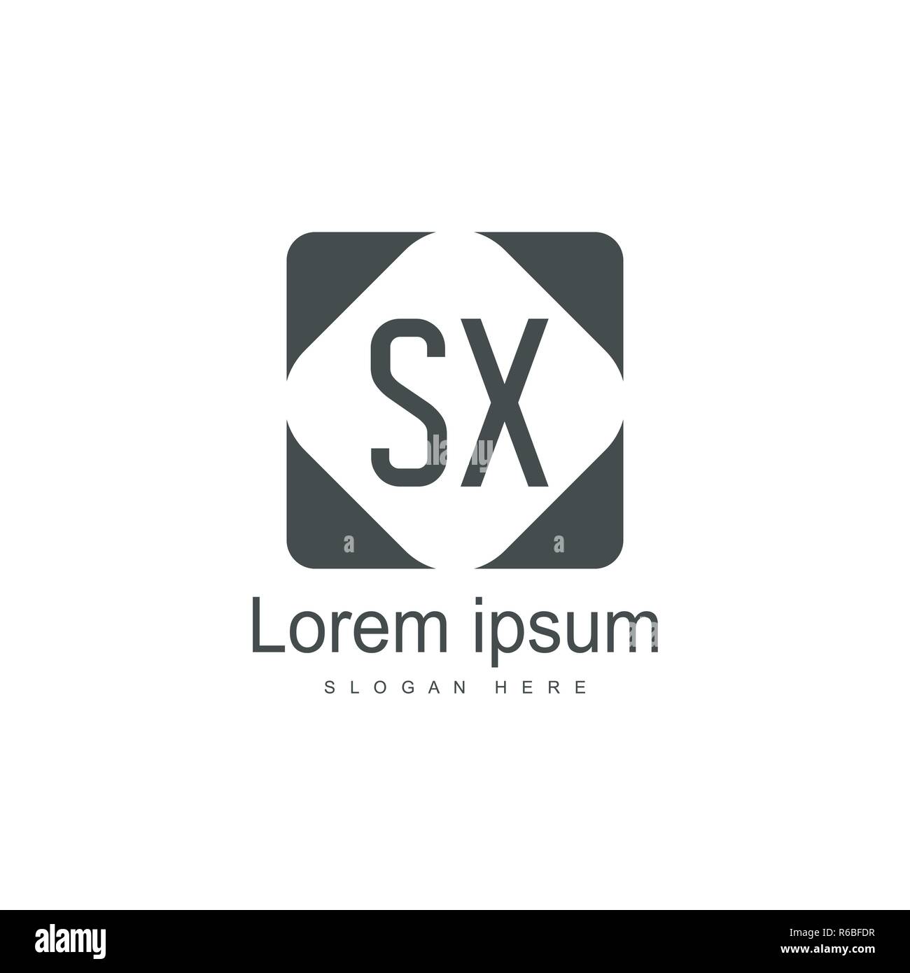 Initial letter SX Logo Template. Minimalist letter logo design Stock ...