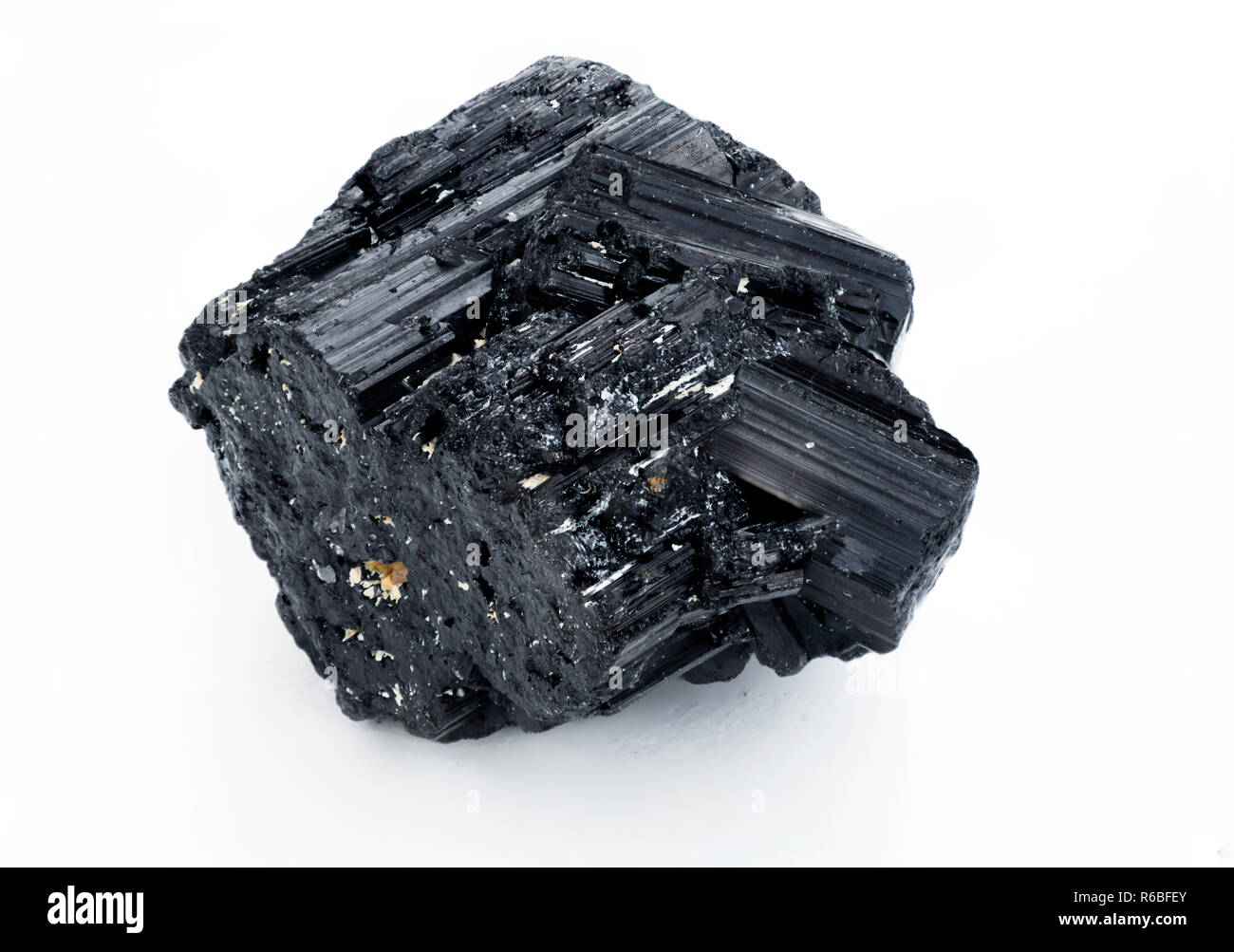 tourmaline mineral isolated over white Stock Photo - Alamy