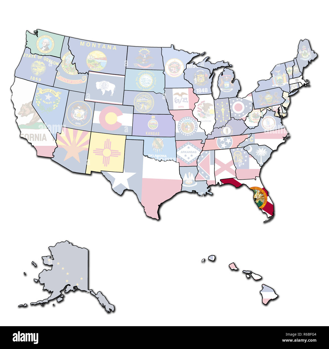 florida on map of usa Stock Photo - Alamy