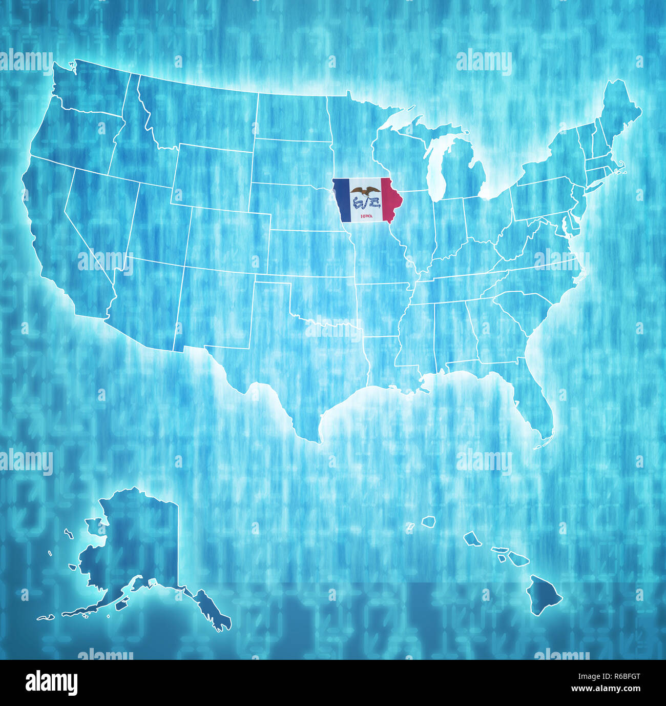 Iowa political map hi-res stock photography and images - Alamy