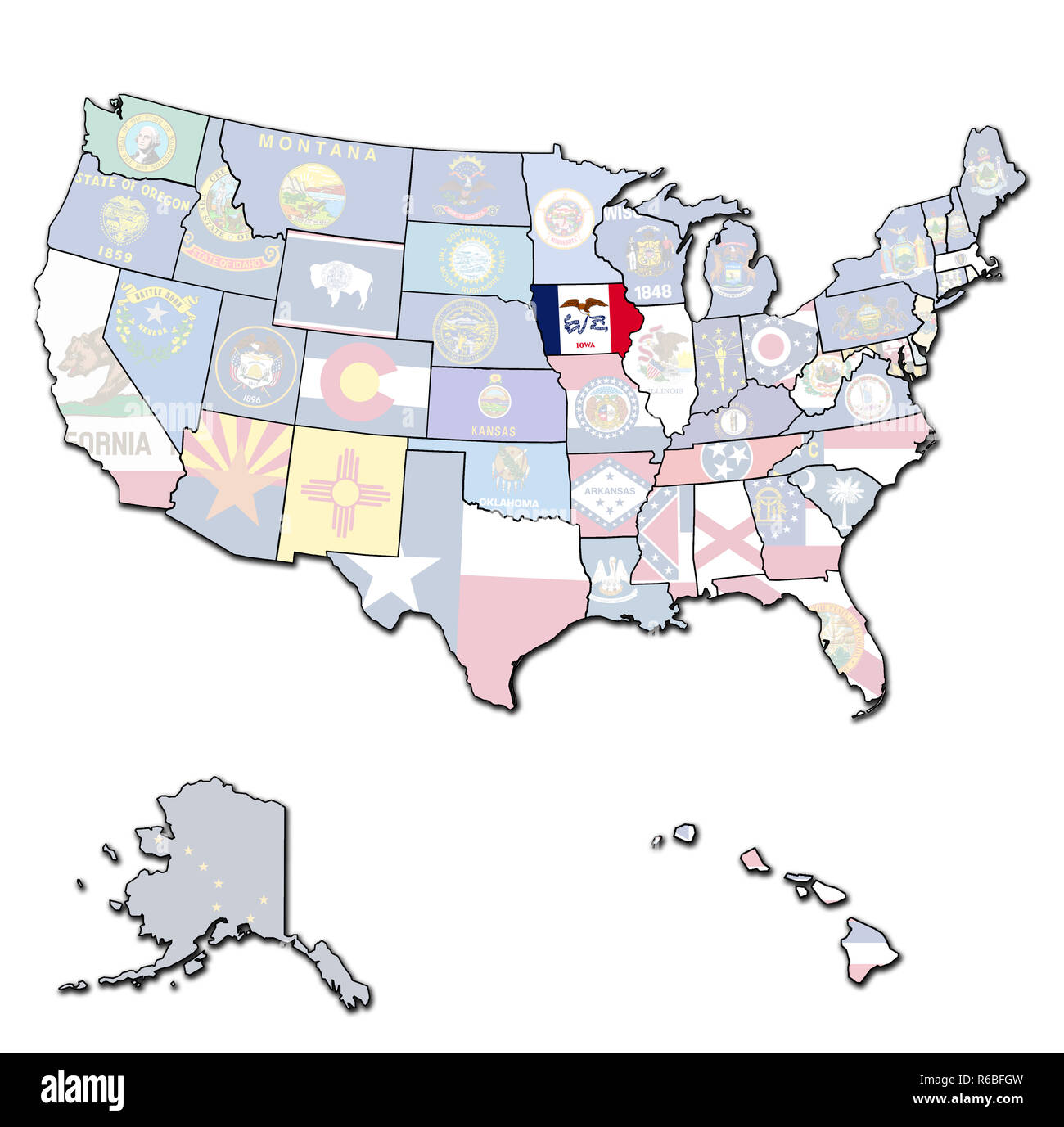 iowa on map of usa Stock Photo - Alamy