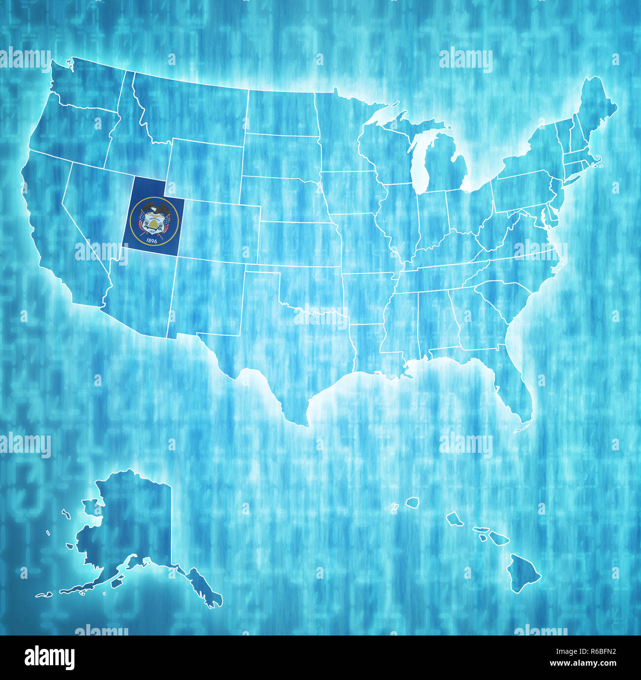 Utah map old vintage hi-res stock photography and images - Alamy