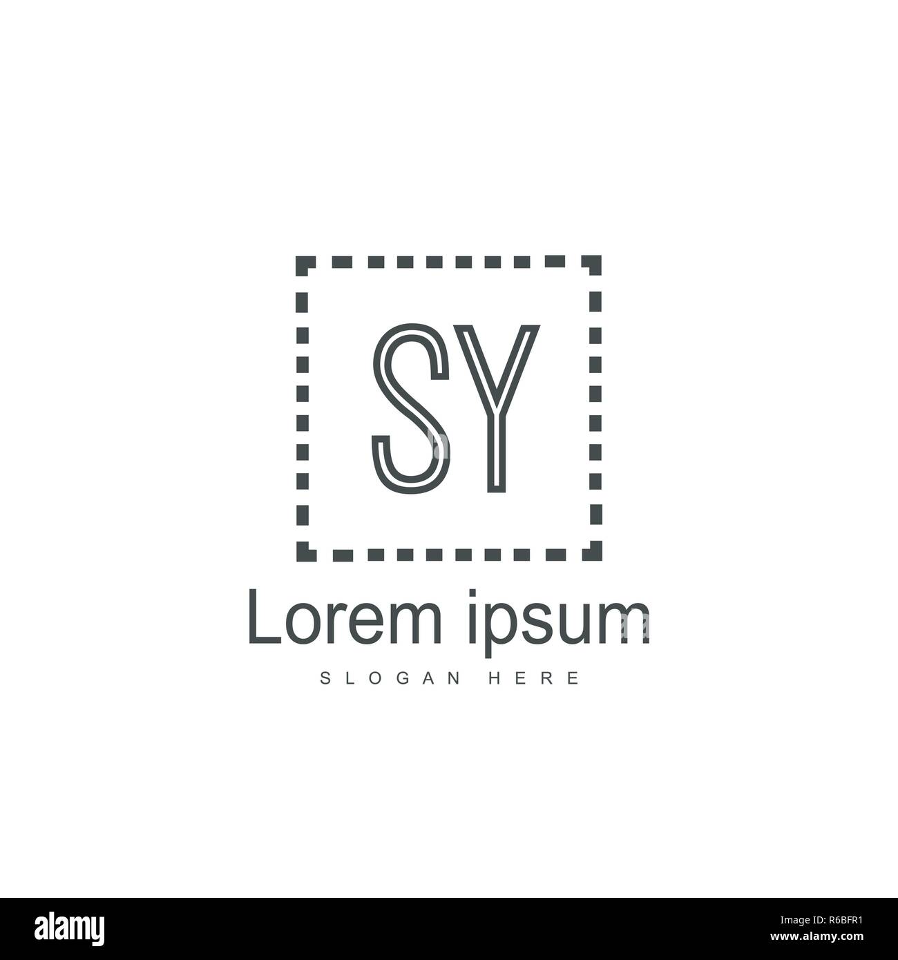 Initial letter SY Logo Template. Minimalist letter logo design Stock ...
