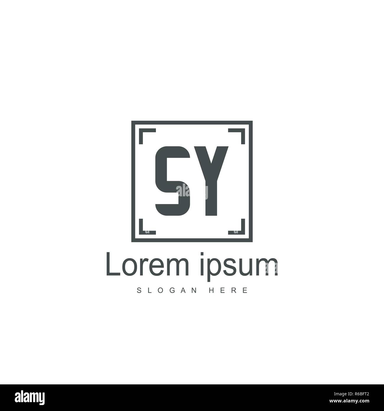 Initial letter SY Logo Template. Minimalist letter logo design Stock ...