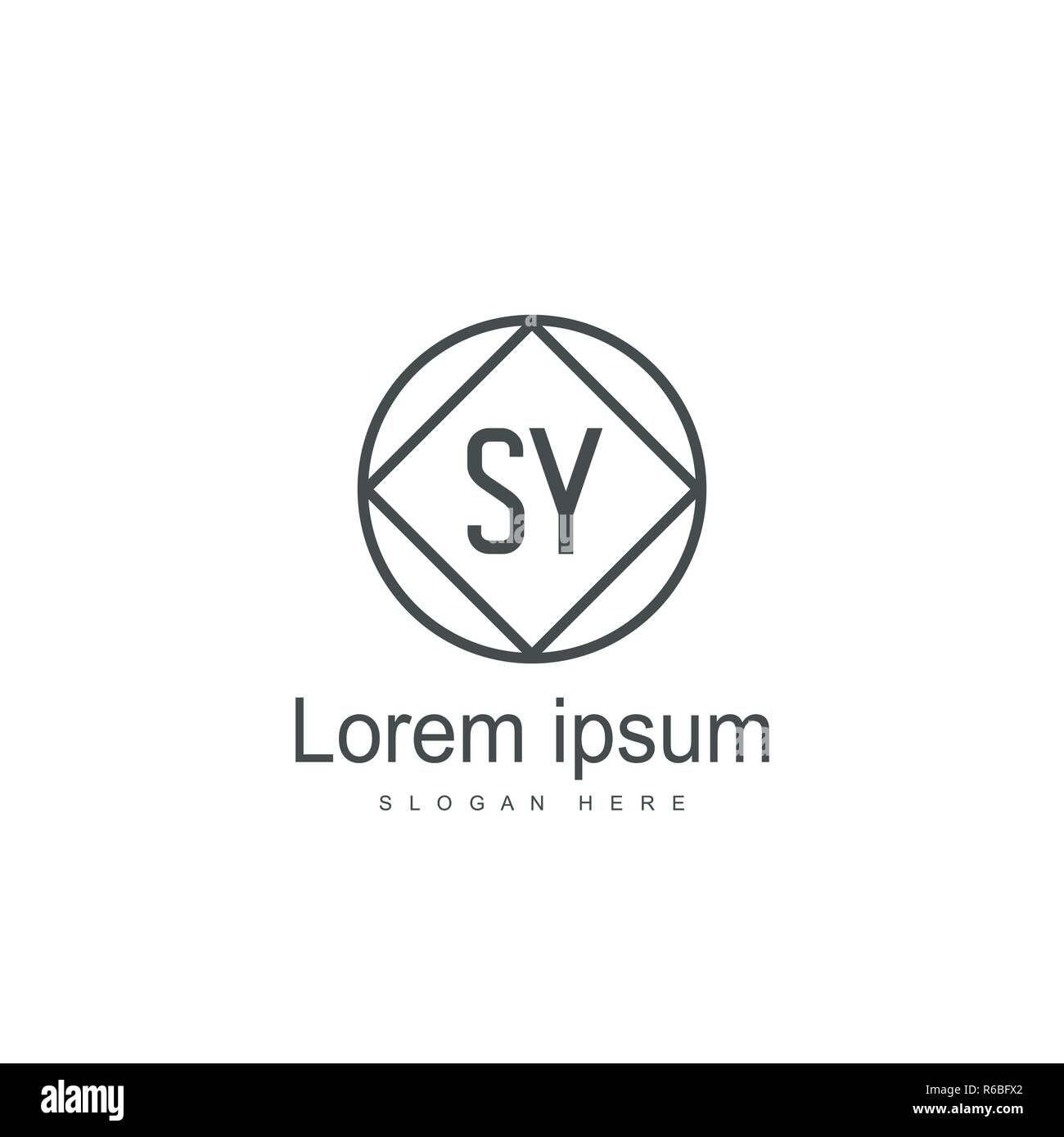 Initial letter SY Logo Template. Minimalist letter logo design Stock ...