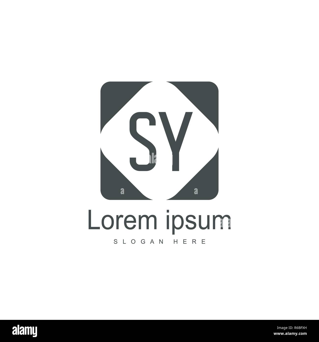Initial letter SY Logo Template. Minimalist letter logo design Stock ...