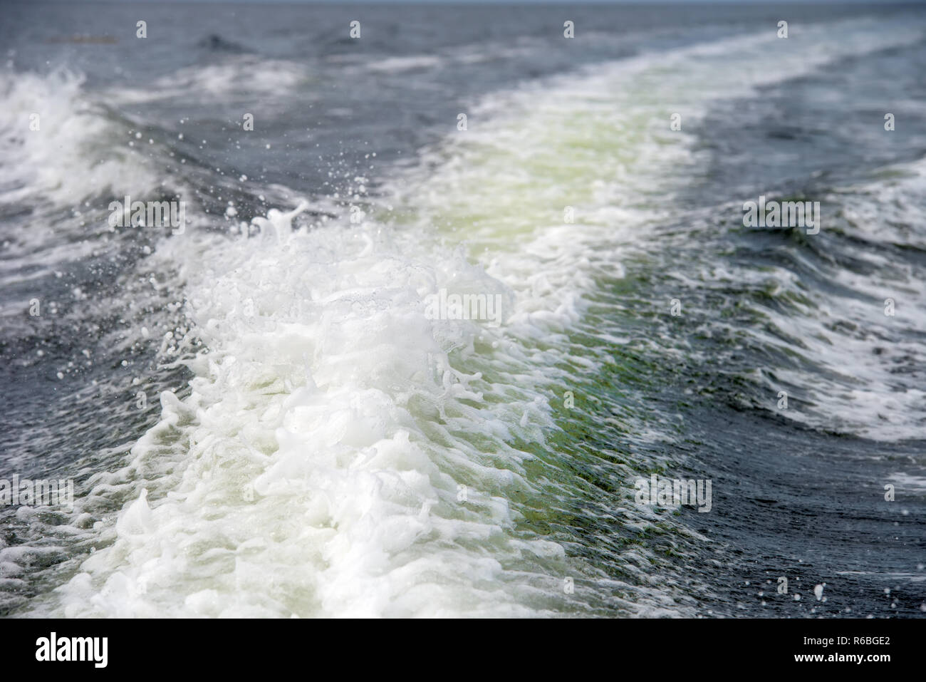 The trail from the ship on the White Sea Stock Photo - Alamy