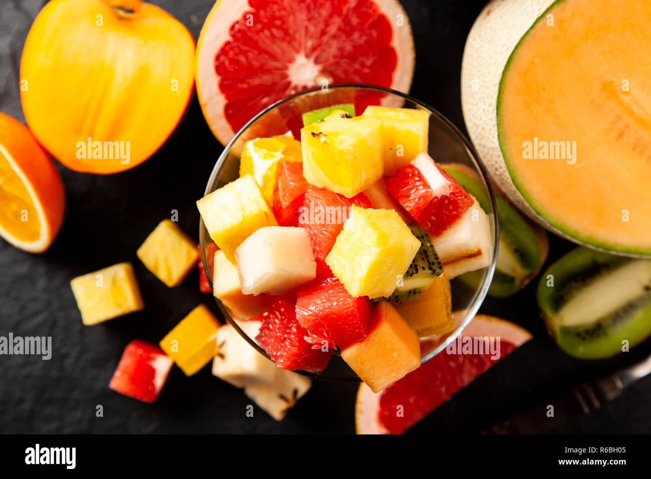 Fruit cube isolated on white background Stock Photo - Alamy
