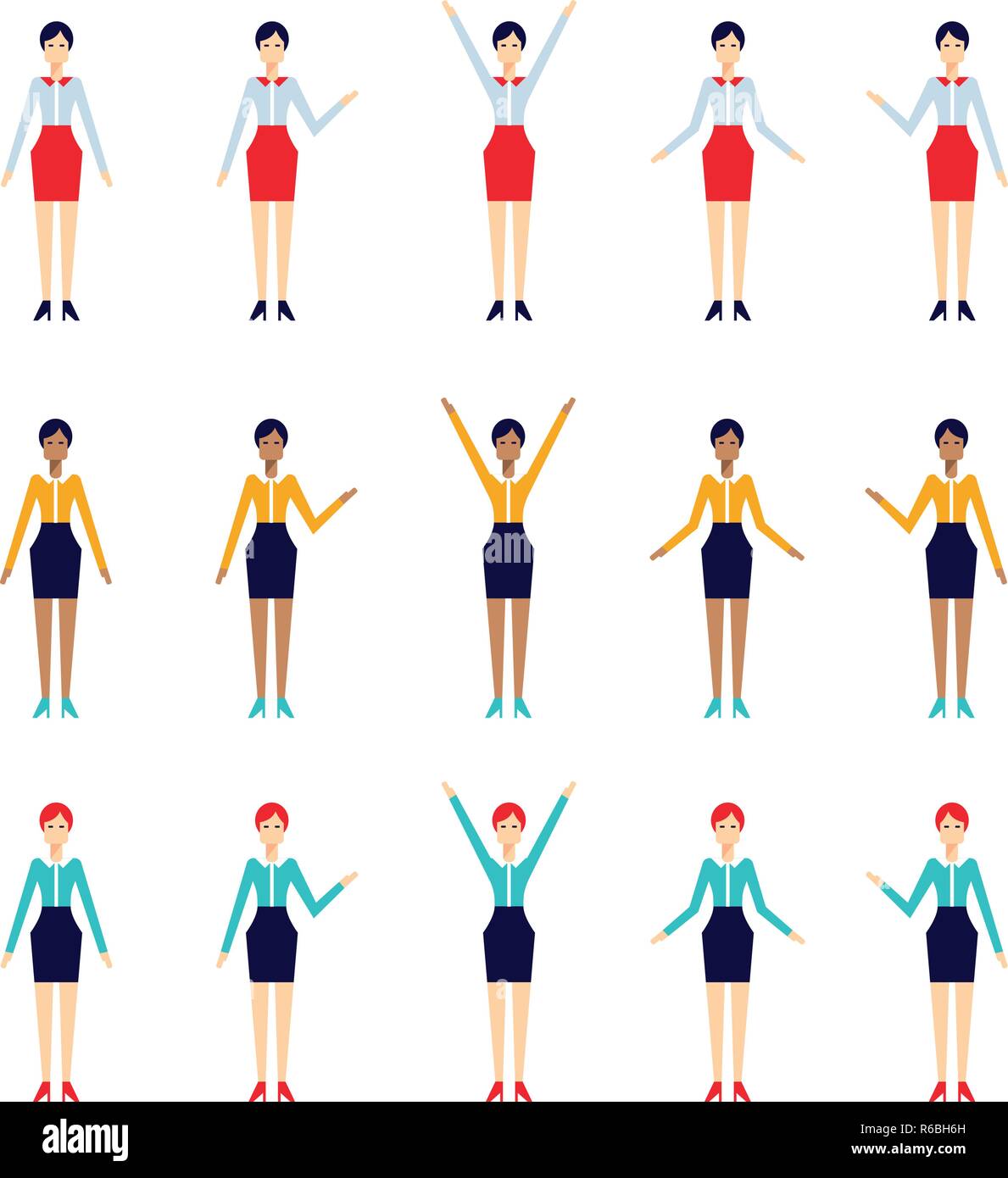 Modern flat design cartoon character set Businesswoman Manager ...