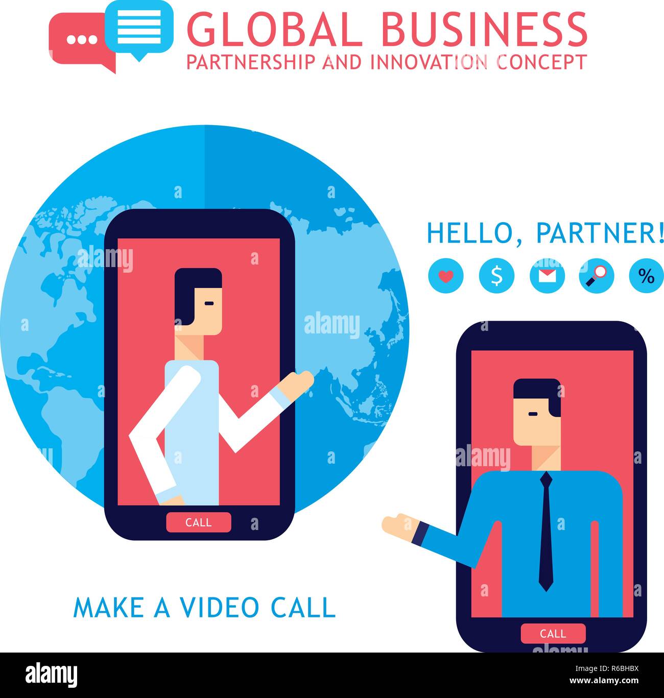 Businessman making video call to partner Successful business technology ...