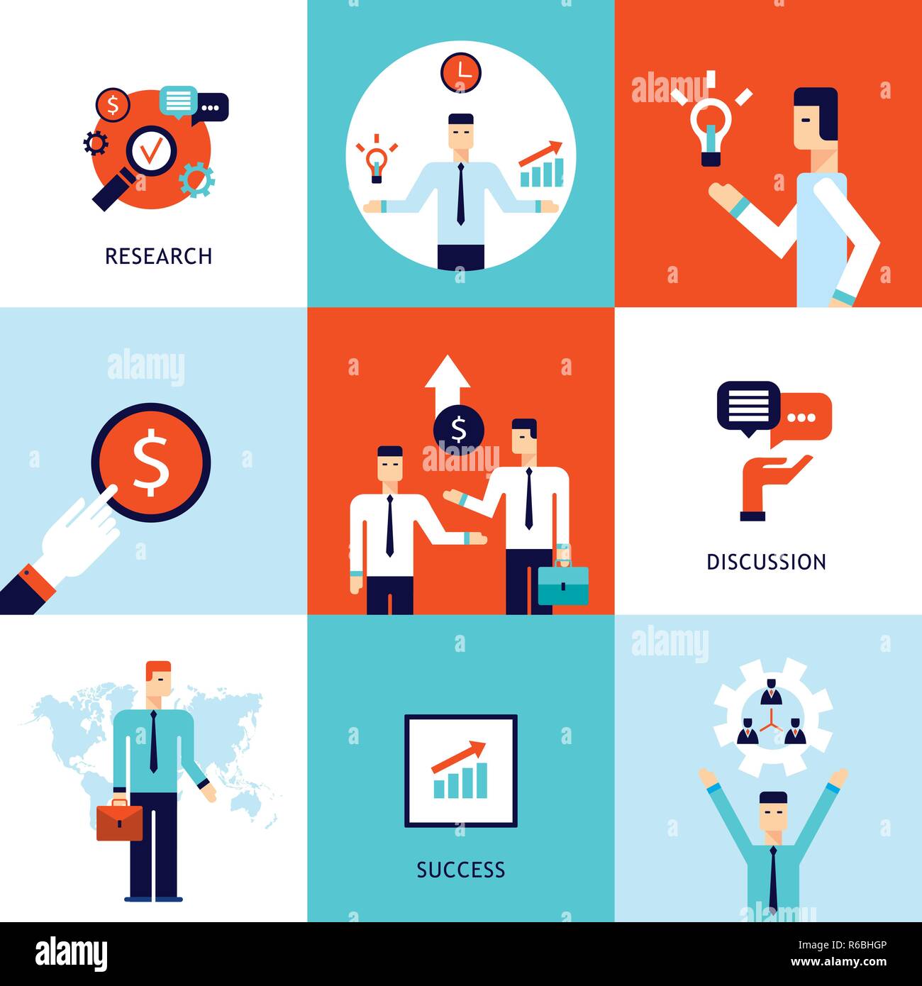 Successful business Teamwork Partnership Success concept infographics ...