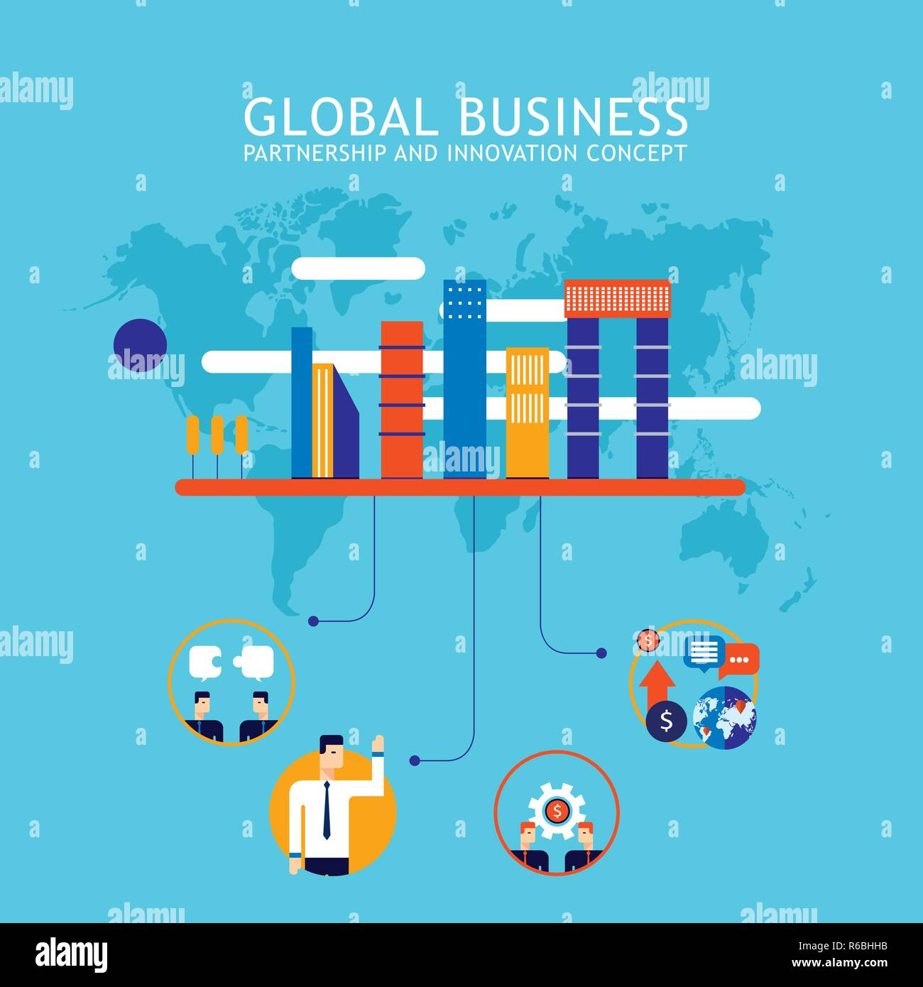 Teamwork Partnership concept Successful business people City social ...